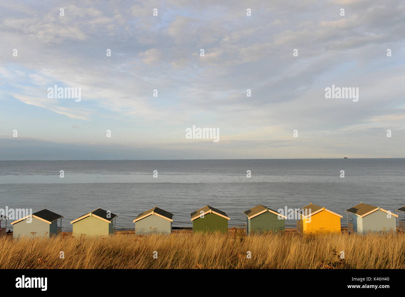 Beach huts on the Isle of Sheppey, Kent, Uk Stock Photo - Alamy