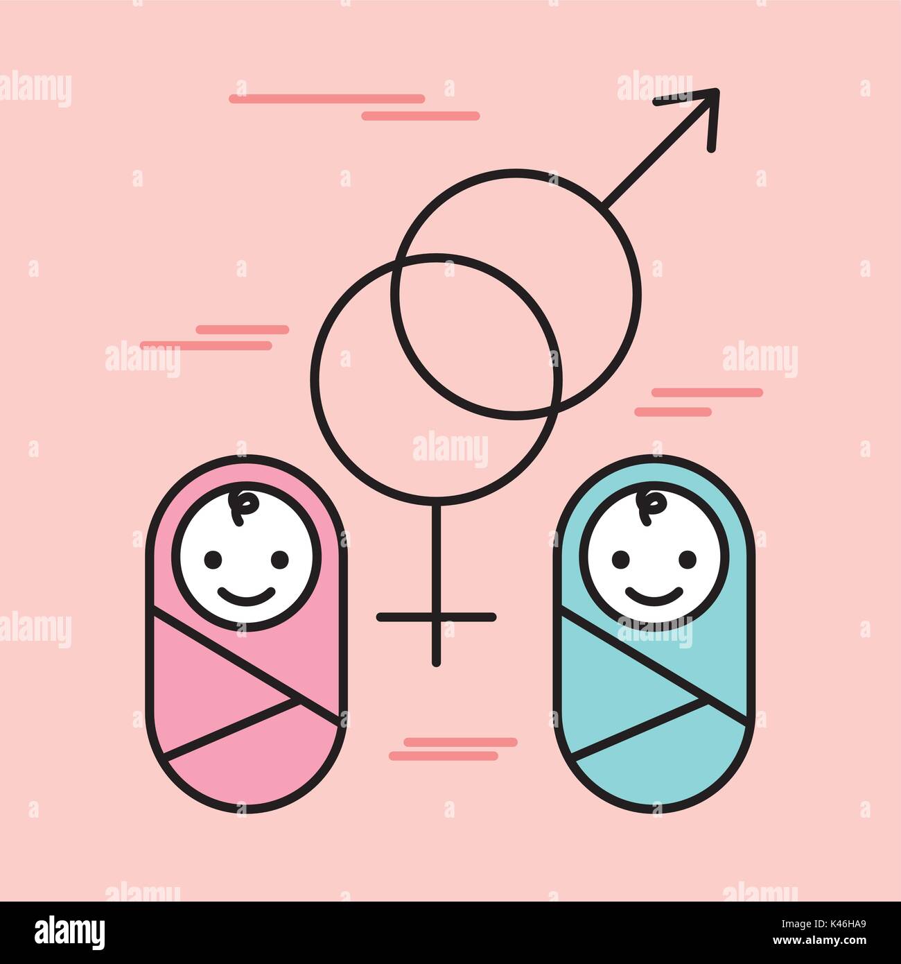 gender symbol with newborn baby hospital Stock Vector Image & Art - Alamy