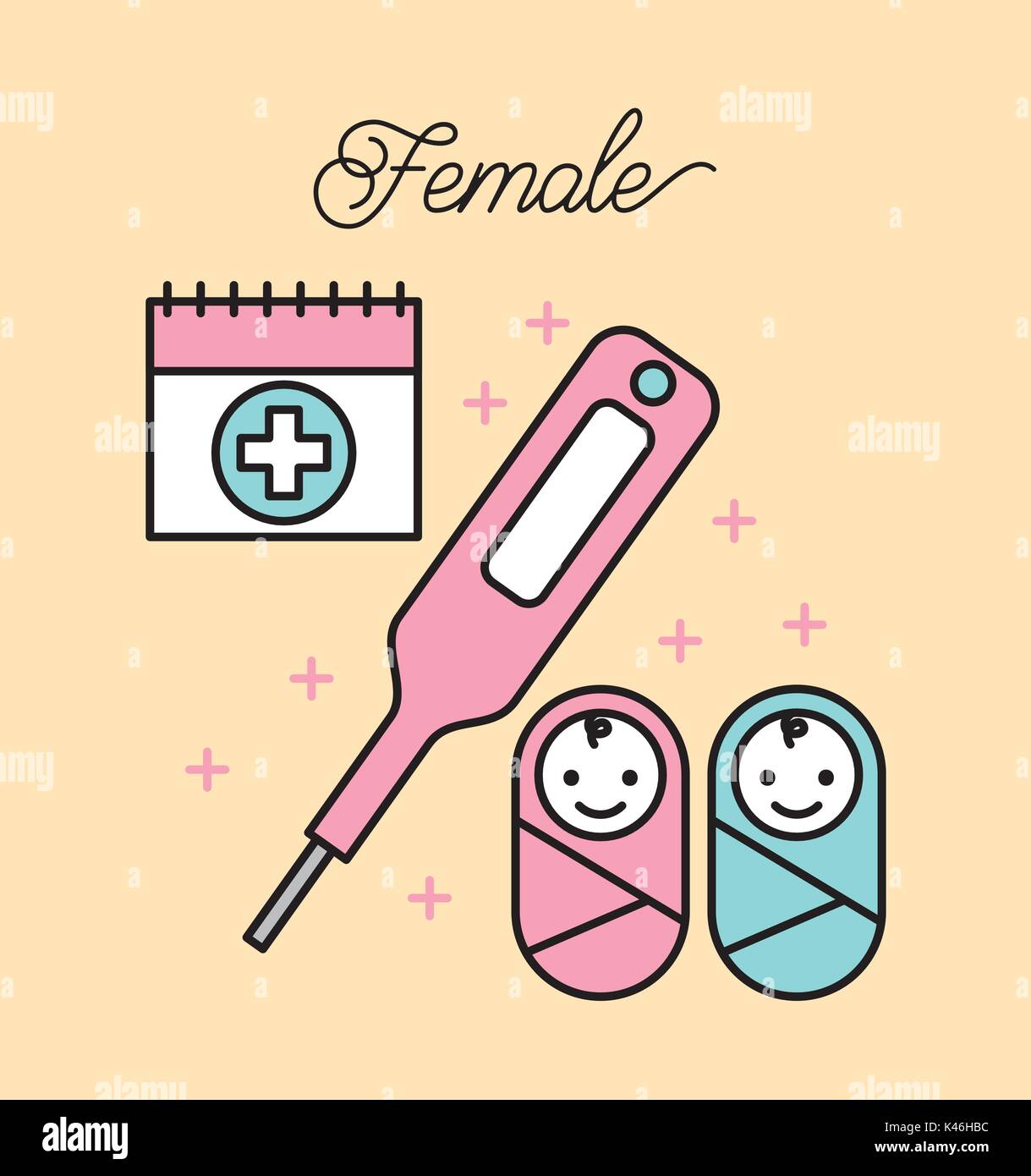 female medical calendar test pregnancy baby Stock Vector Image & Art ...