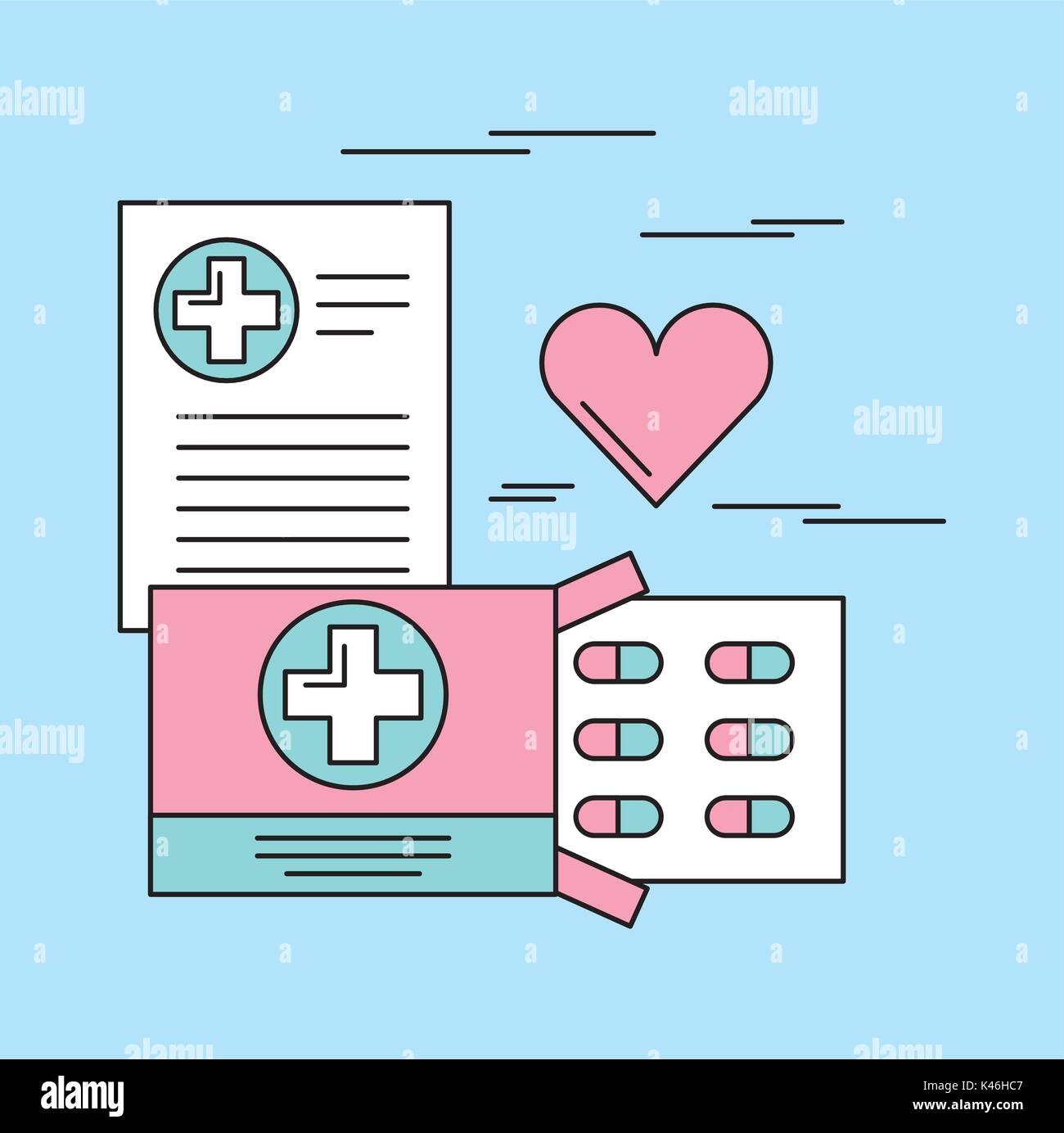 paper prescription for tablets and pills in a blister pack Stock Vector ...