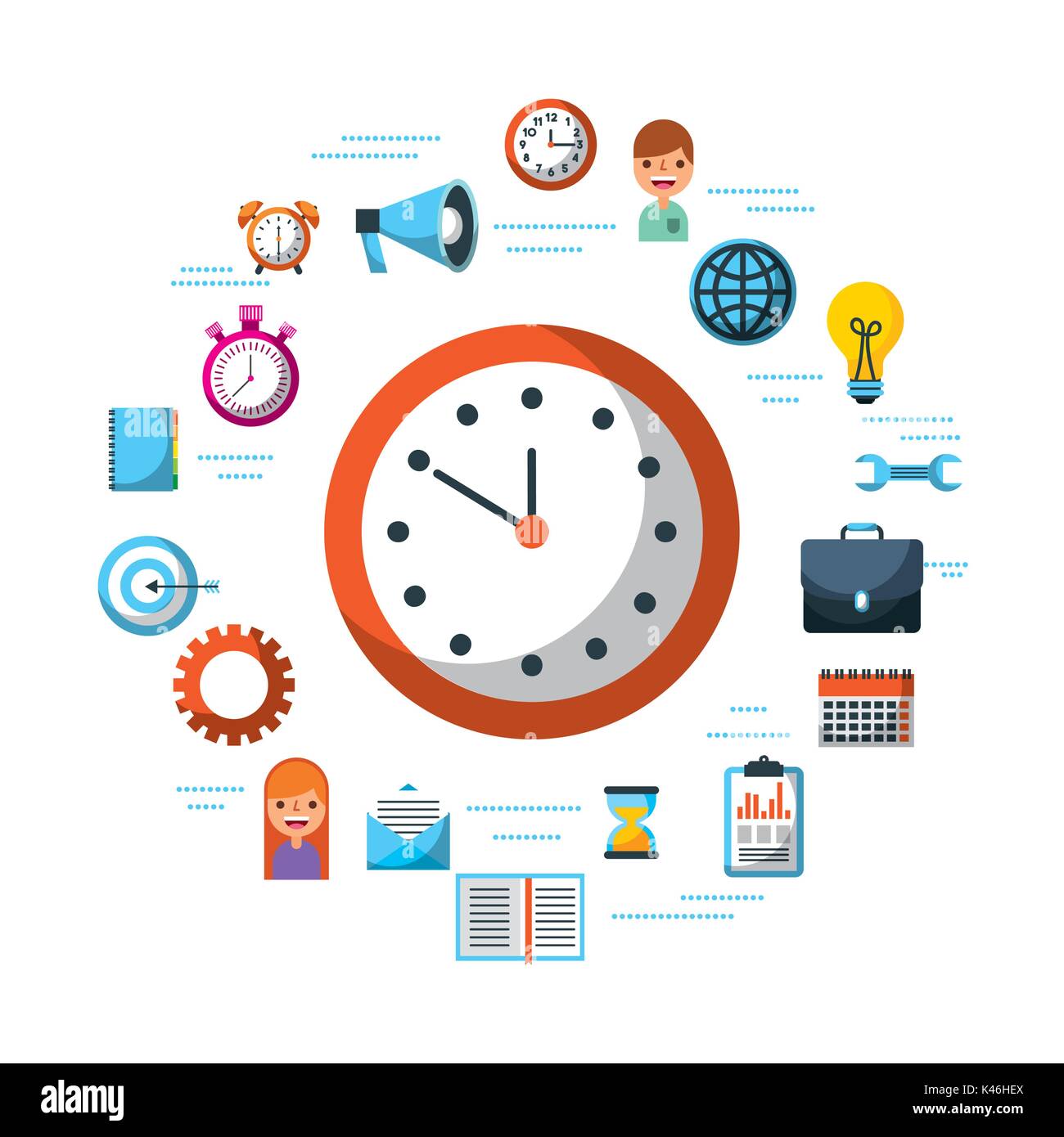 time management planning time organization of working Stock Vector ...
