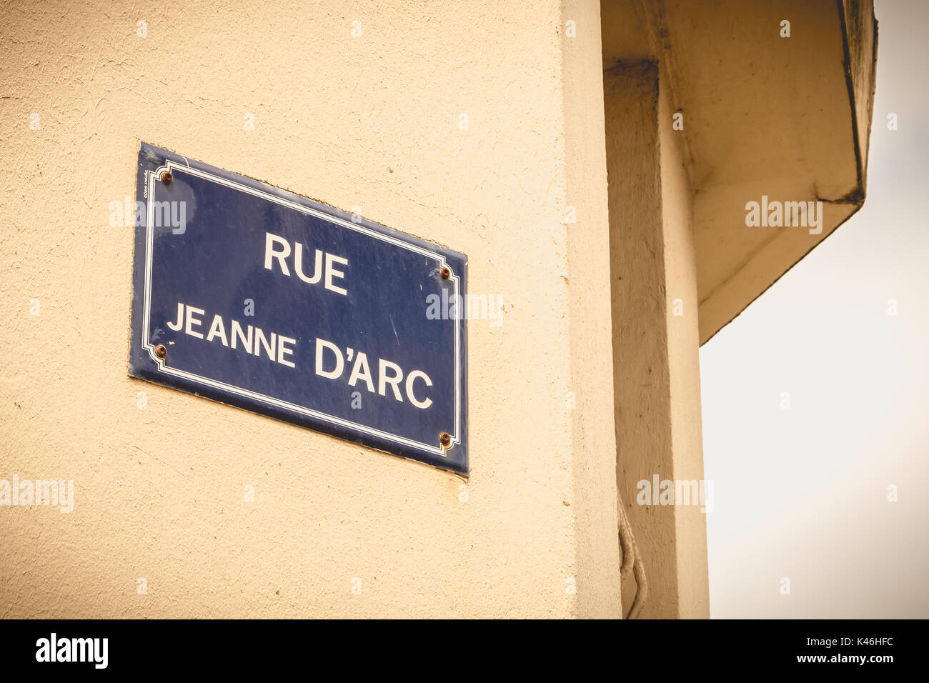 old French street sign where it is written rue Jeanne d'Arc Stock Photo ...
