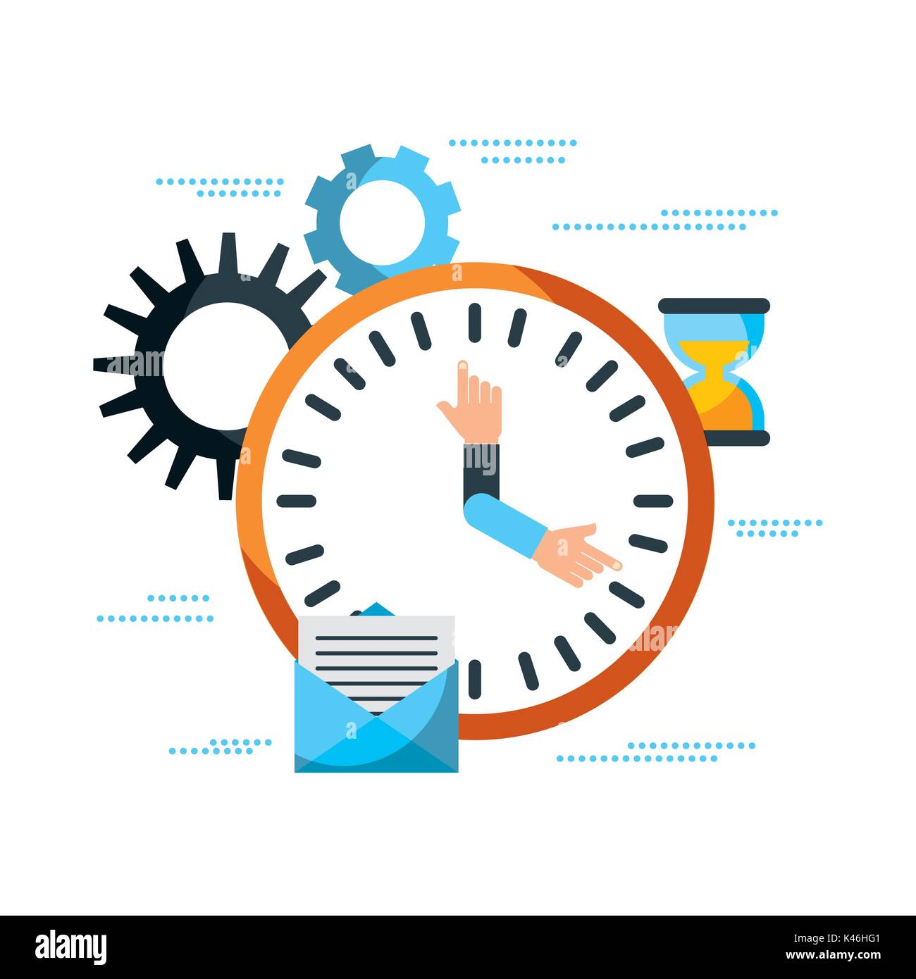 business clock time email work management Stock Vector Image & Art - Alamy