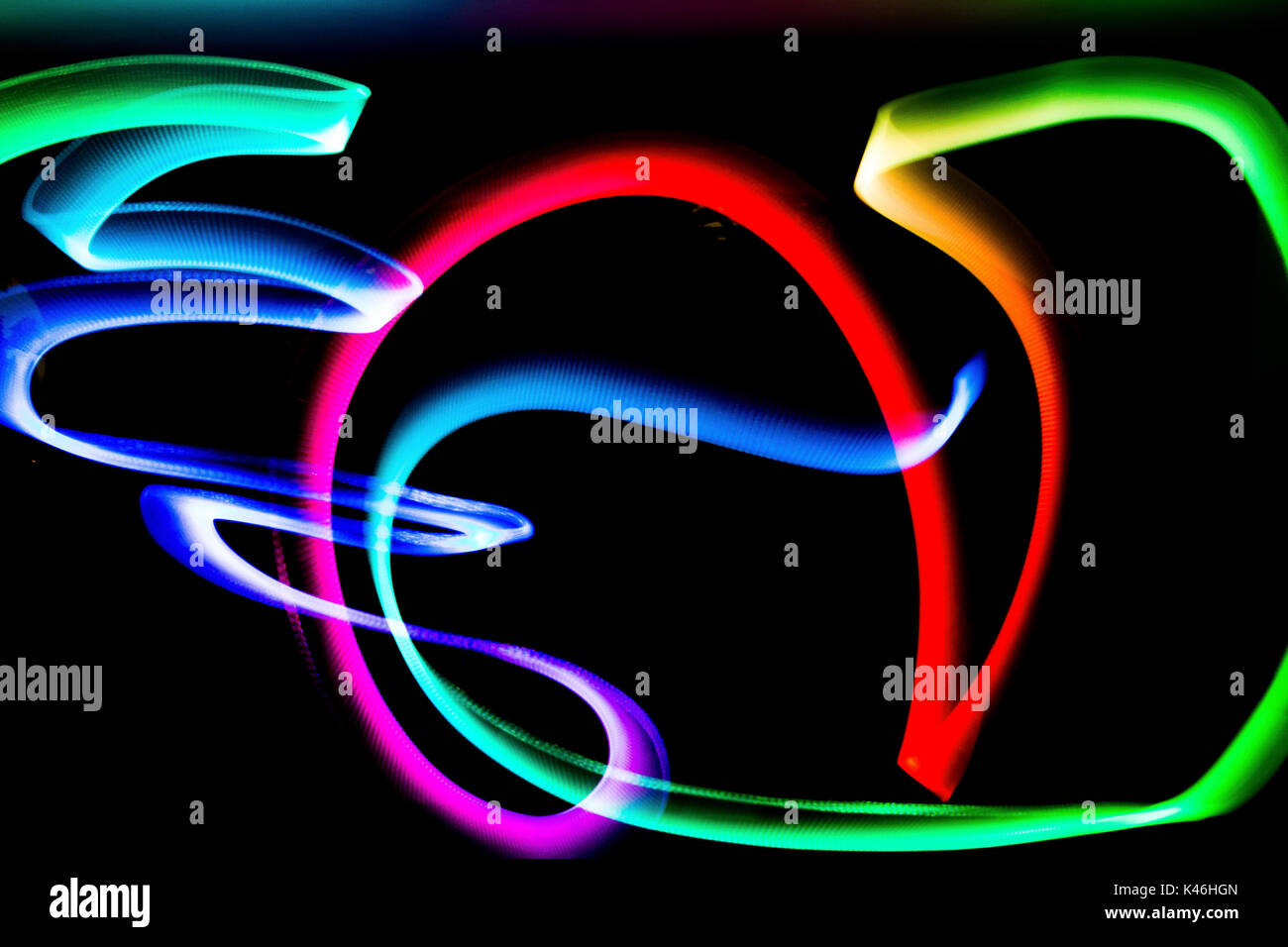 colored lights photographed at night Stock Photo - Alamy