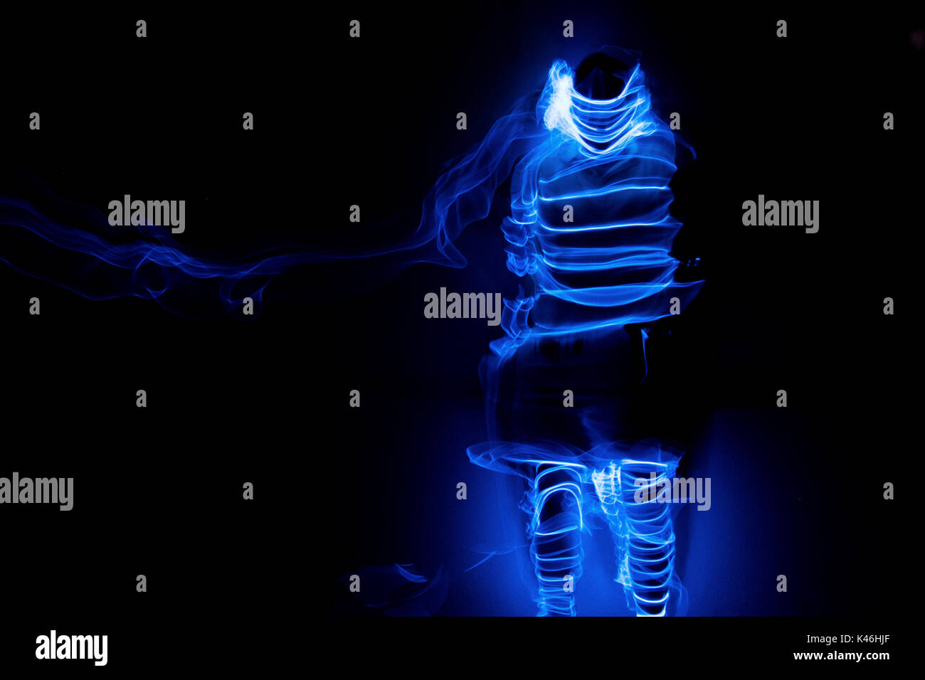 light effects and color lines with light painting technique Stock Photo ...