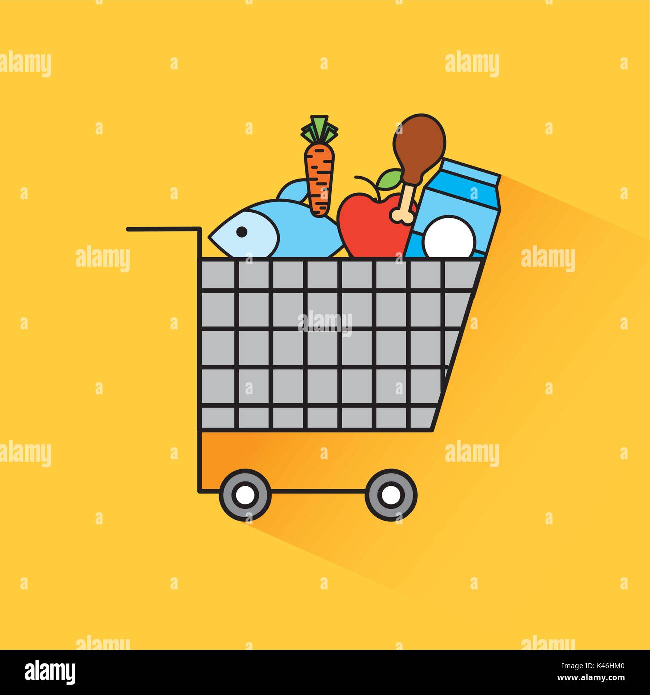 Grocery Cart Stock Vector Images - Alamy