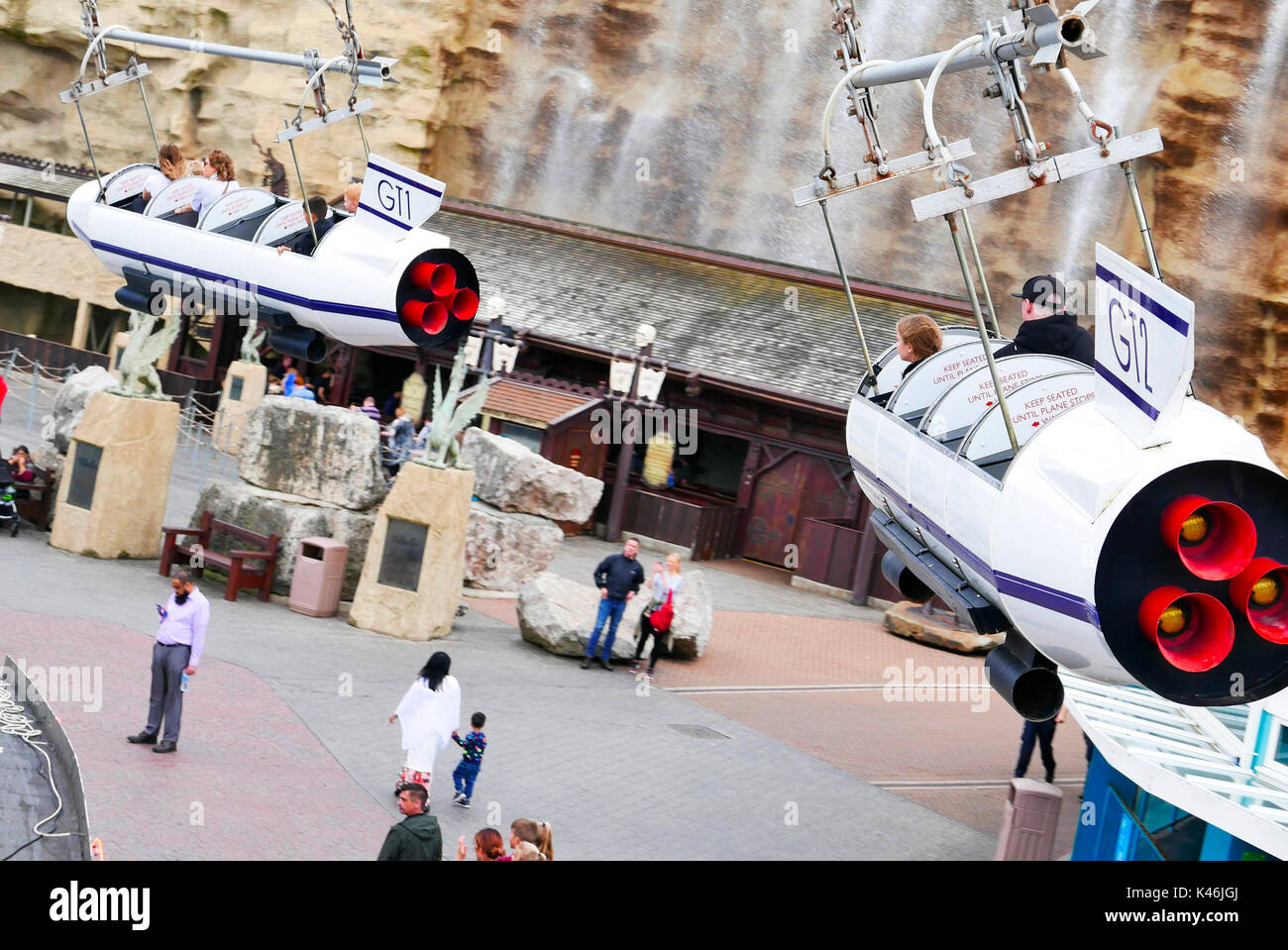 Fairground rocket ride at Blackpool Pleasure Beach Stock Photo - Alamy