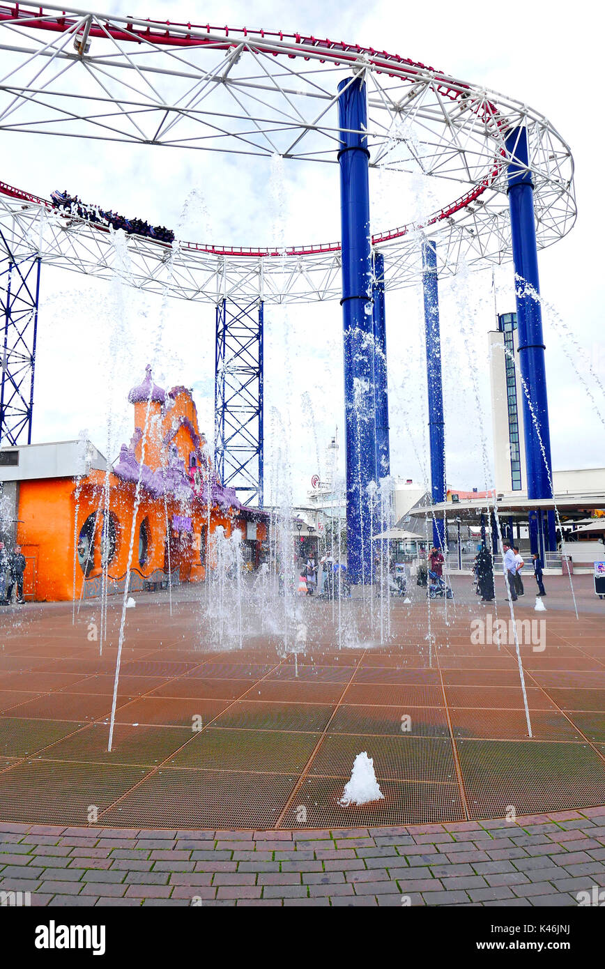 The Big One roller coaster with fountains in the foreground on the ...