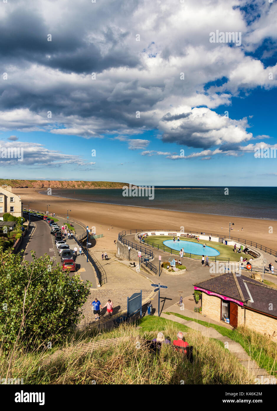 The paddling pool at Filey Stock Photo - Alamy
