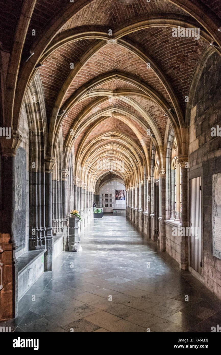Old stone hallway church brick roof Stock Photo - Alamy