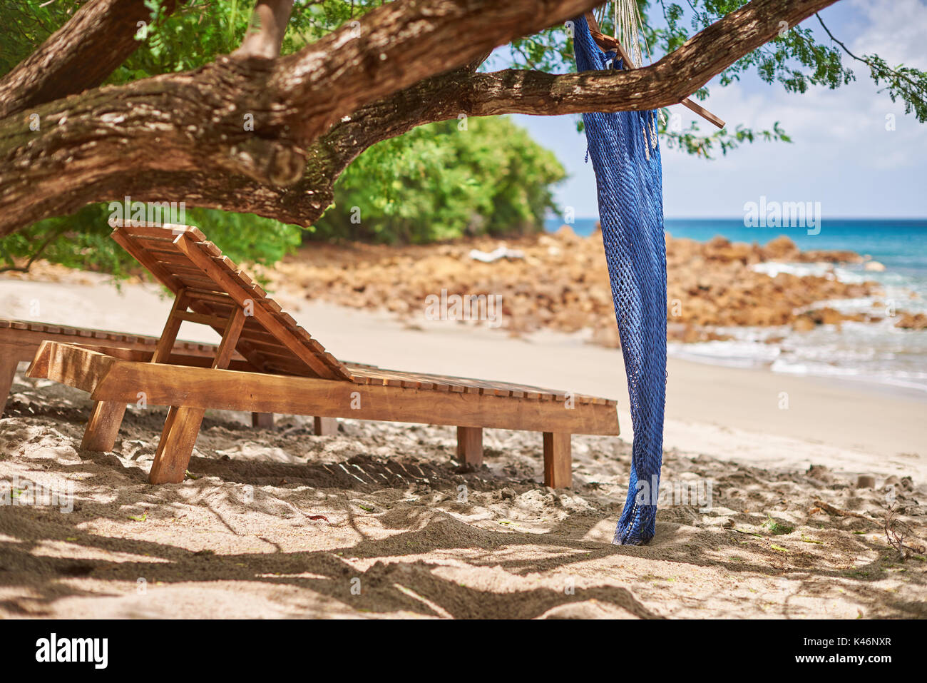 Hamaka on beach background. Summer holiday concept Stock Photo - Alamy