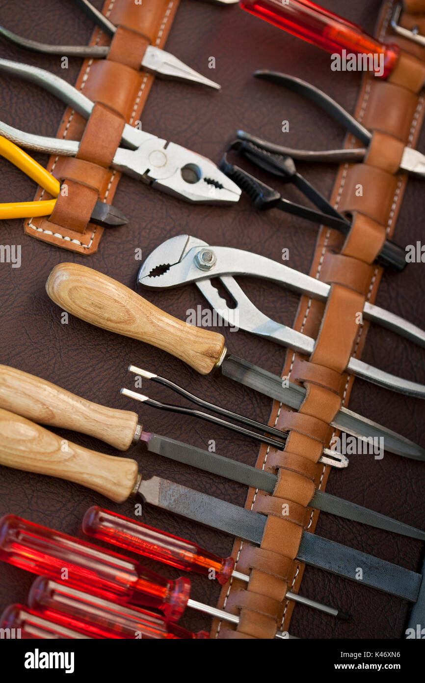 Tools for handyman or craftsman in a kit Stock Photo - Alamy