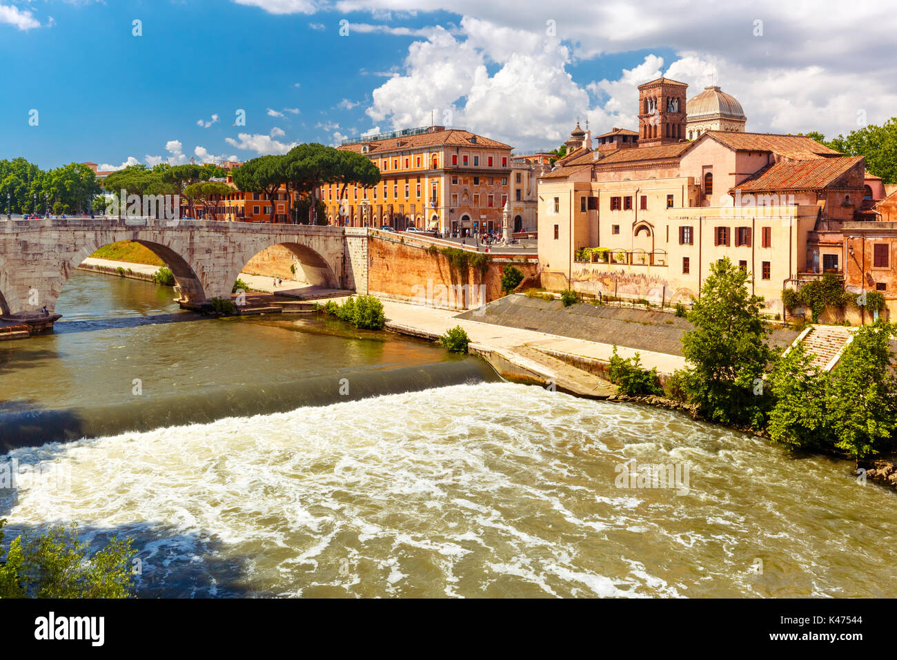 Tiber island in sunny day, Rome, Italy Stock Photo - Alamy
