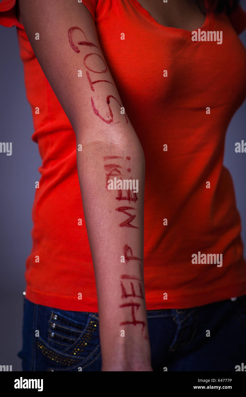 Help written in blood hi-res stock photography and images - Alamy