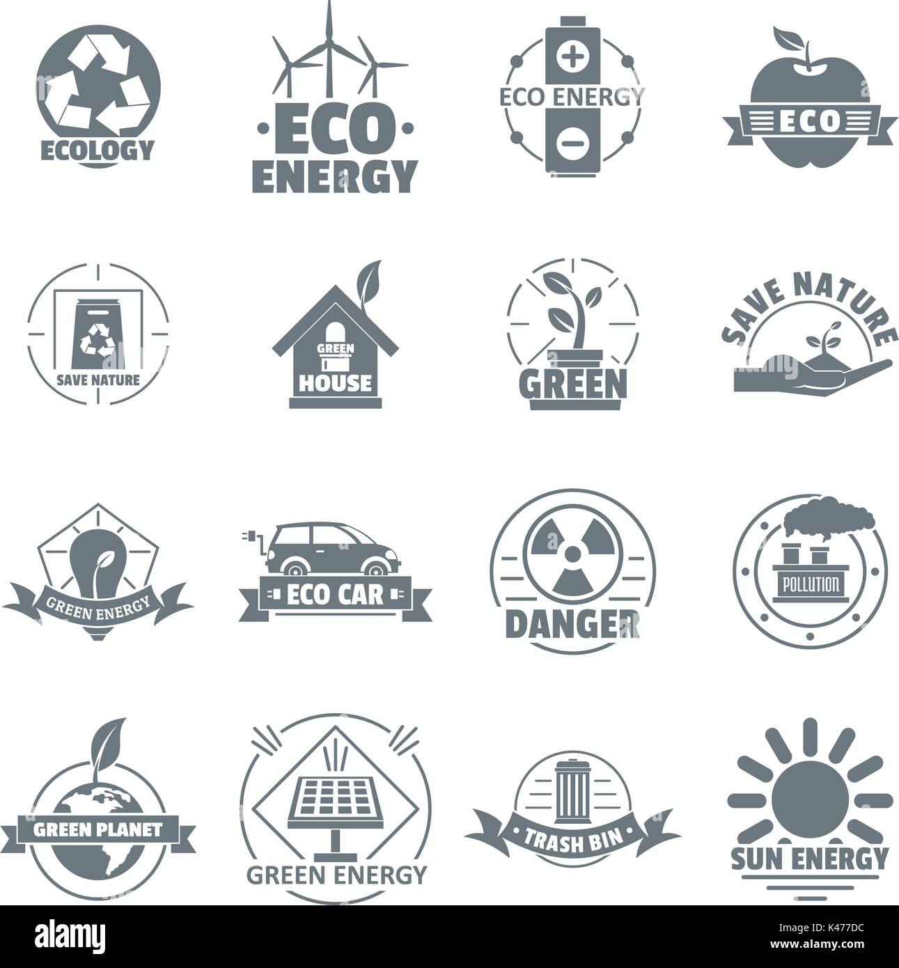 Ecology logo icons set, simple style Stock Vector Image & Art - Alamy