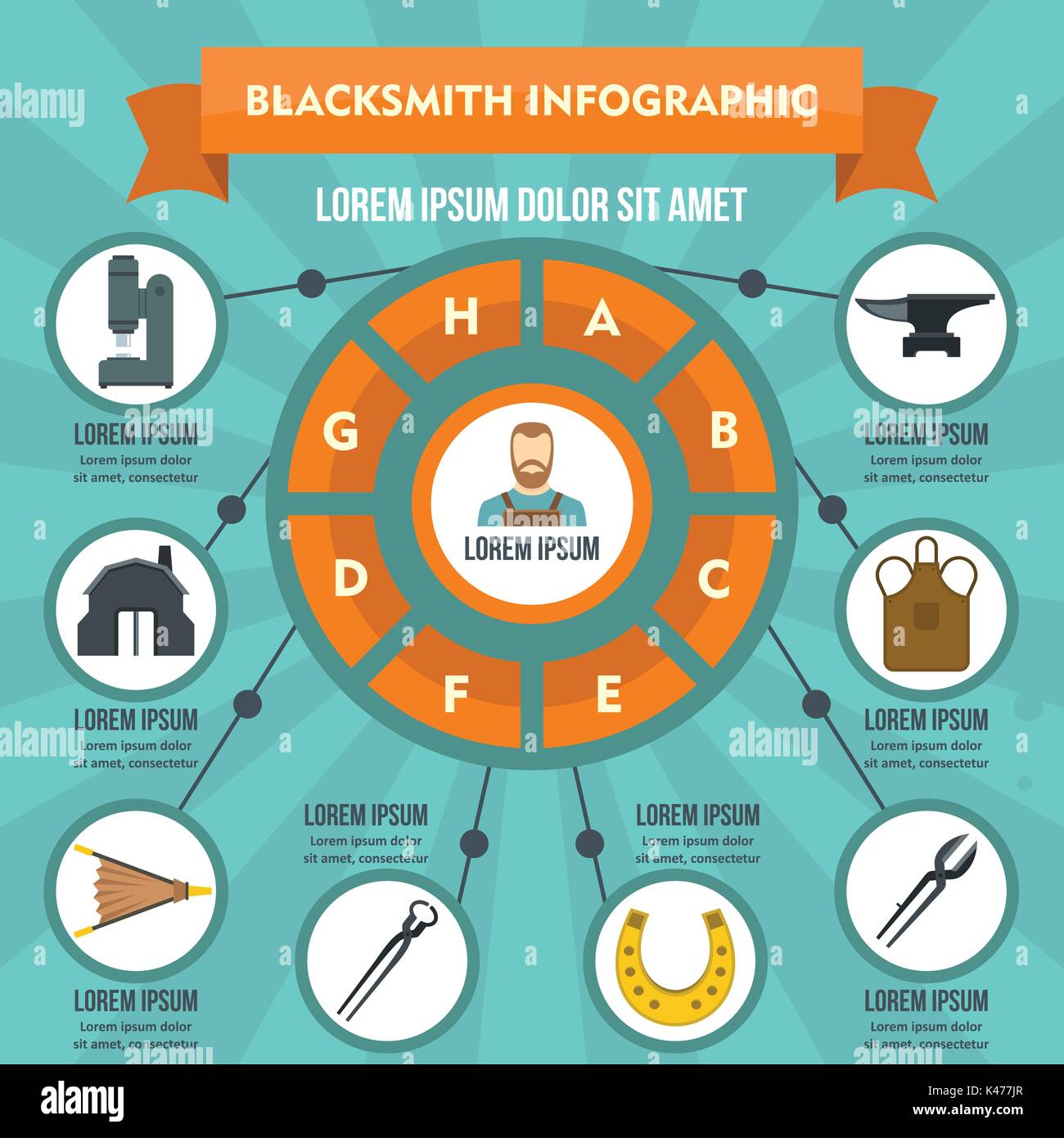 Blacksmith infographic concept, flat style Stock Vector Image & Art - Alamy
