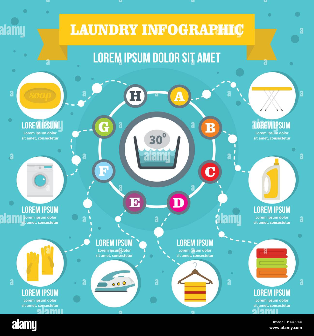 Laundry infographic concept, flat style Stock Vector Image & Art - Alamy
