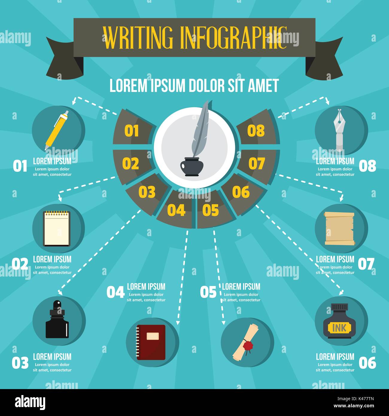 Writing infographic, flat style Stock Vector Image & Art - Alamy