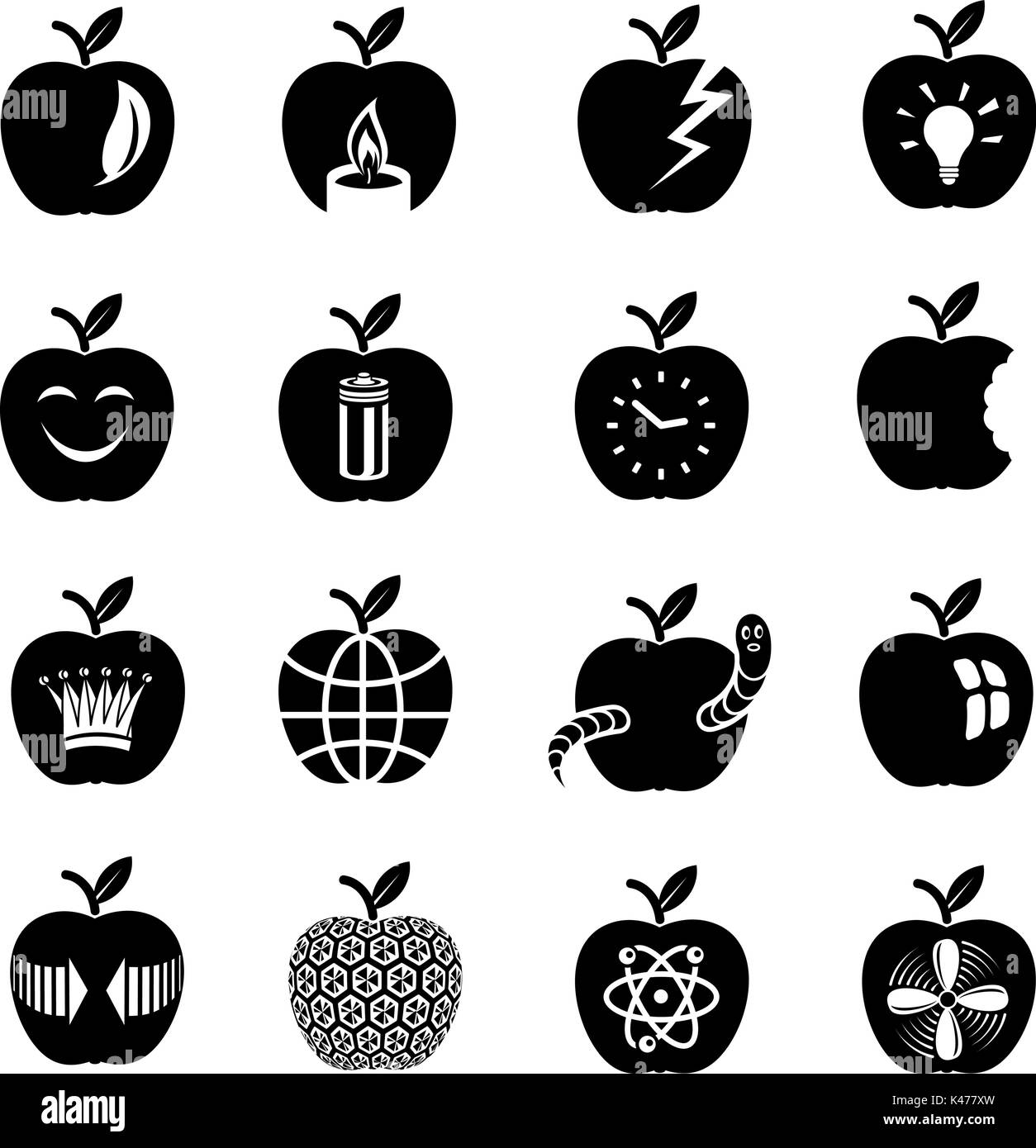 Apple logo icons set, simple style Stock Vector Image & Art - Alamy