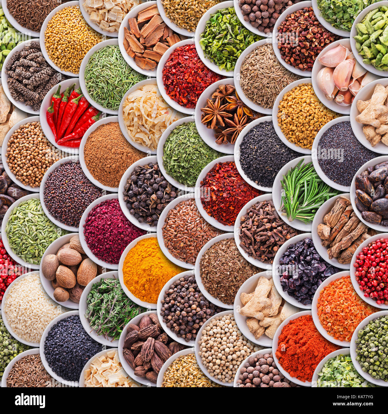 Seamless texture with spices and herbs Stock Photo - Alamy