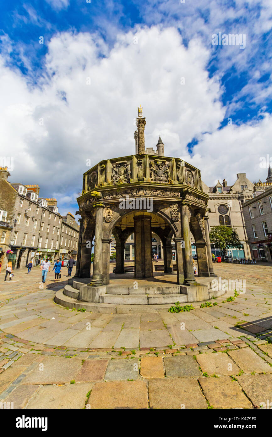 Aberdeen City Mercat Cross in the Castlegate, Scotland, UK Stock Photo ...