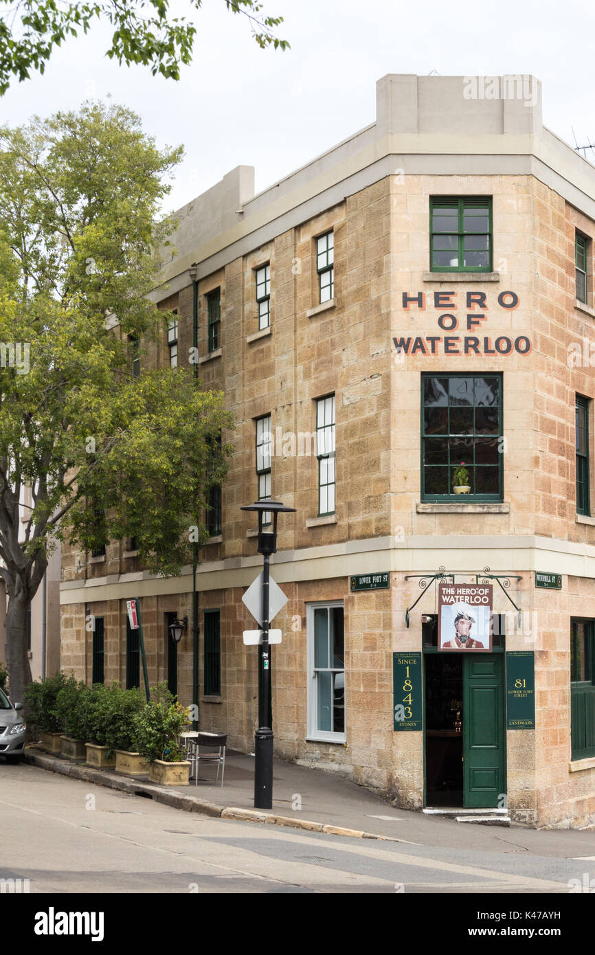 The Hero of Waterloo public house, Lower Fort Street, The Rocks, Sydney ...
