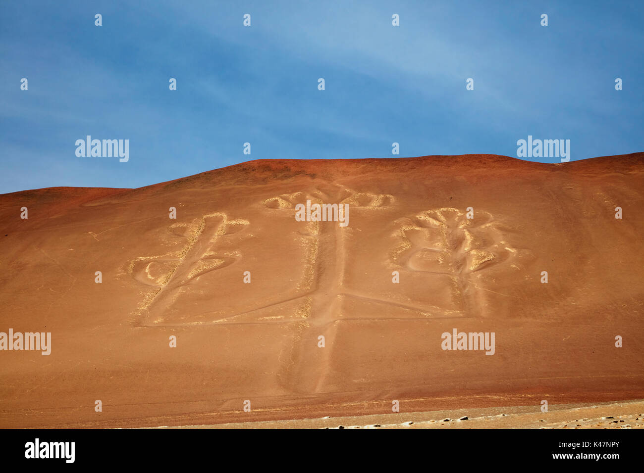 Candelabra Geoglyph, Paracas Peninsula, Paracas National Reserve, Pisco ...
