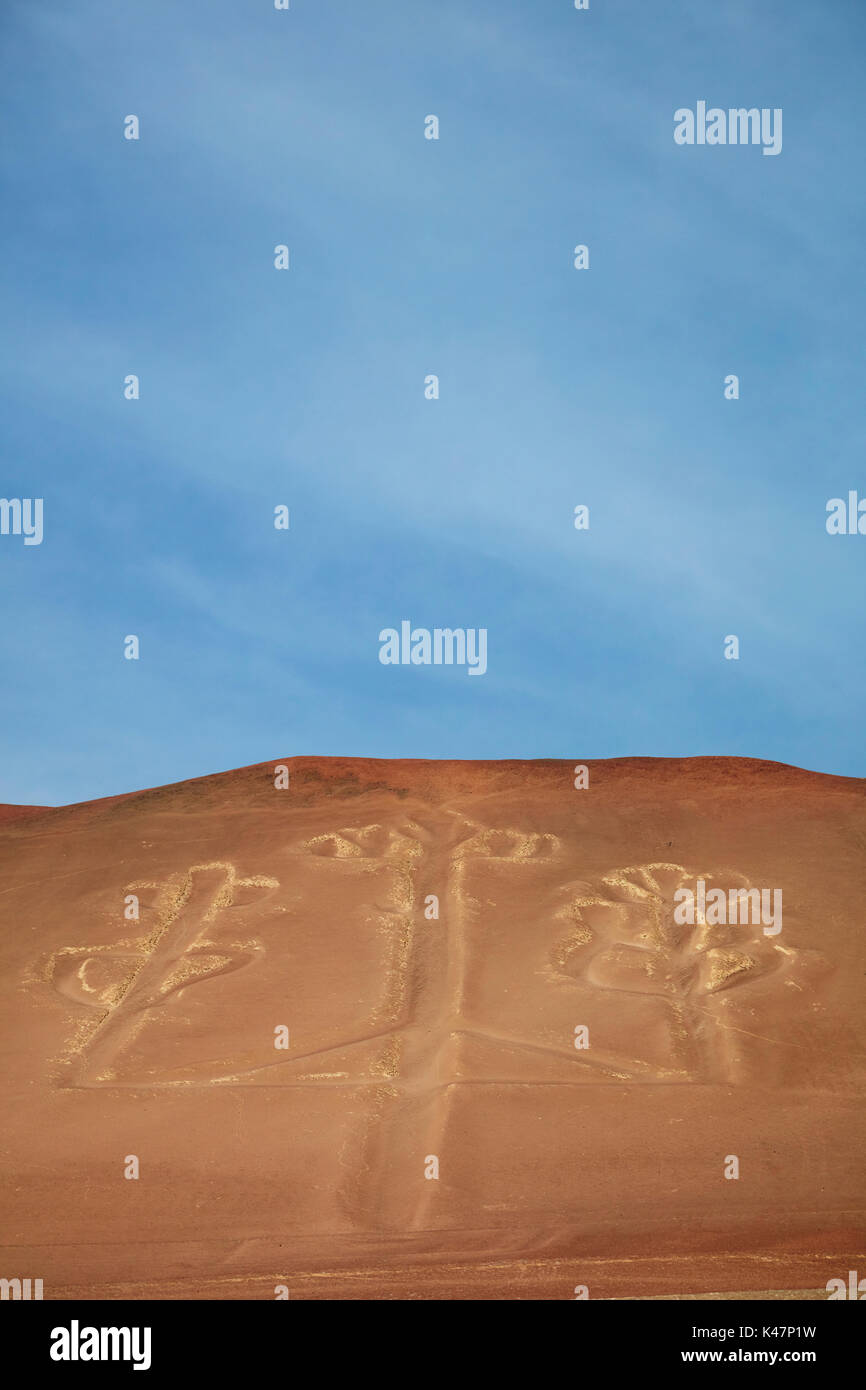 Candelabra Geoglyph, Paracas Peninsula, Paracas National Reserve, Pisco ...