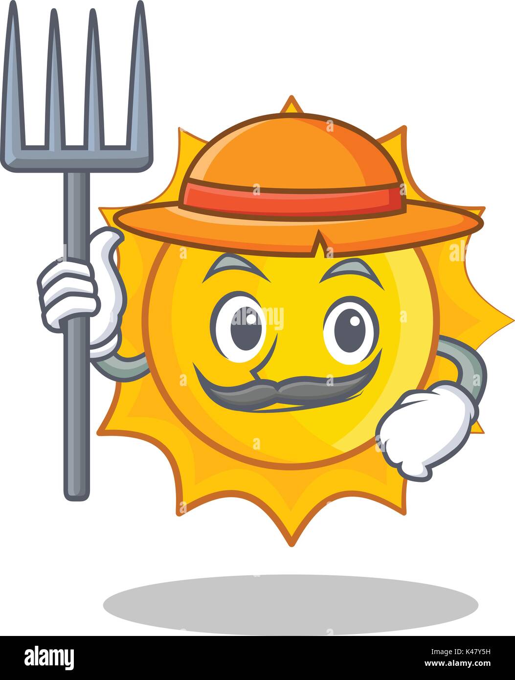 Farmer cute sun character cartoon Stock Vector Image & Art - Alamy