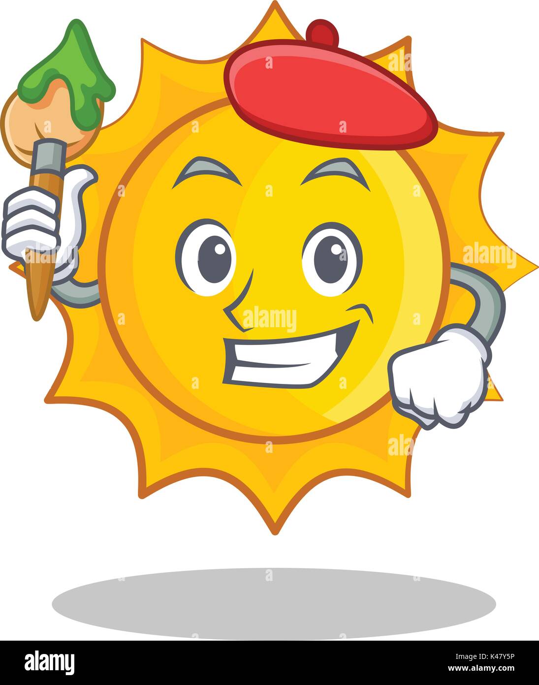 Artist cute sun character cartoon Stock Vector Image & Art - Alamy