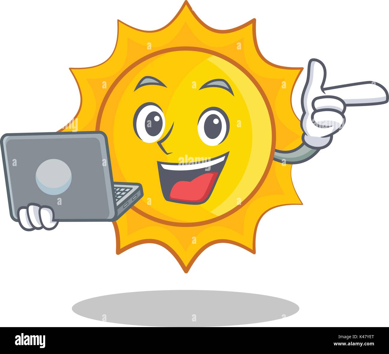 Happy laptop sun Stock Vector Images - Alamy