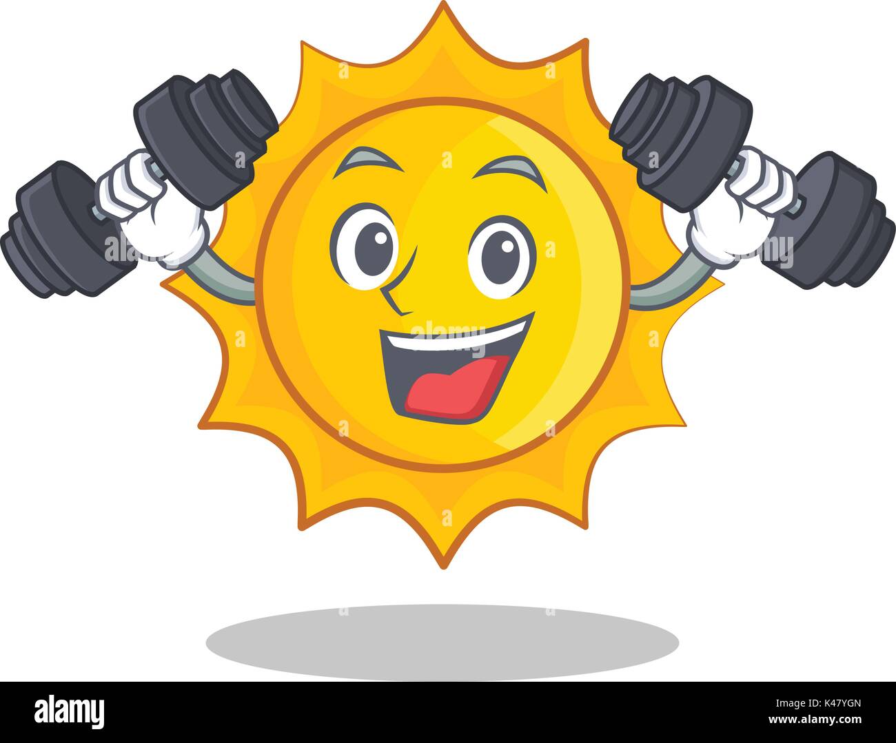 Fitness cute sun character cartoon Stock Vector Image & Art - Alamy