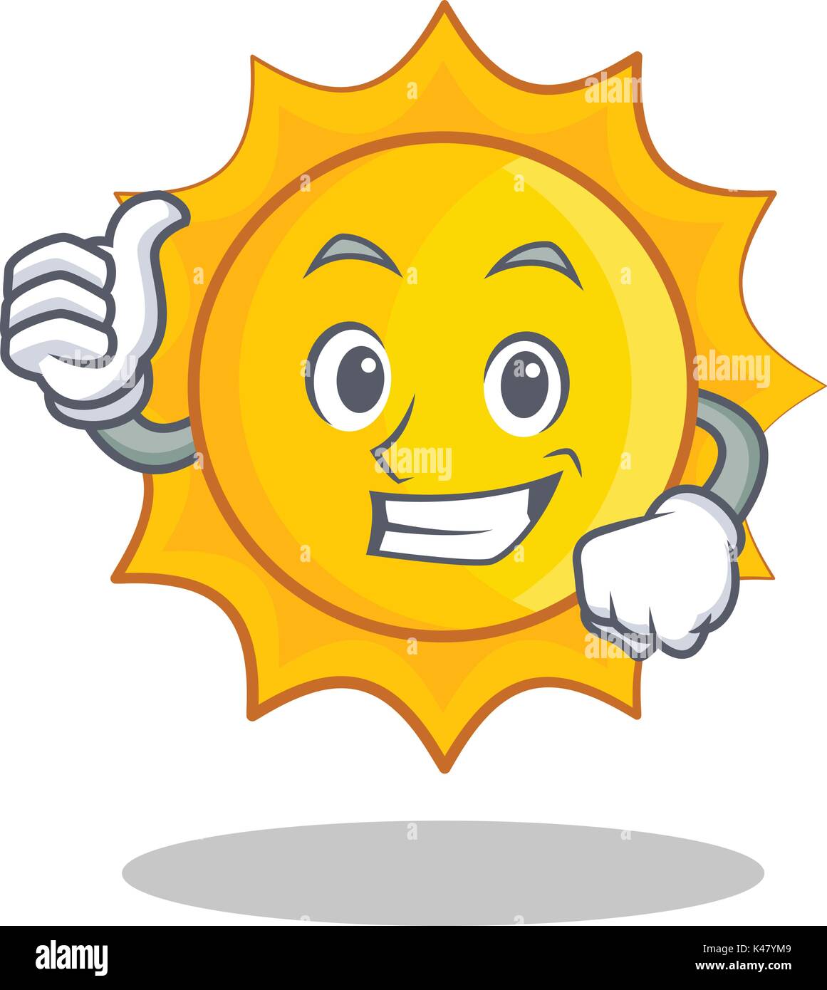 Thumbs up cute sun character cartoon Stock Vector Image & Art - Alamy