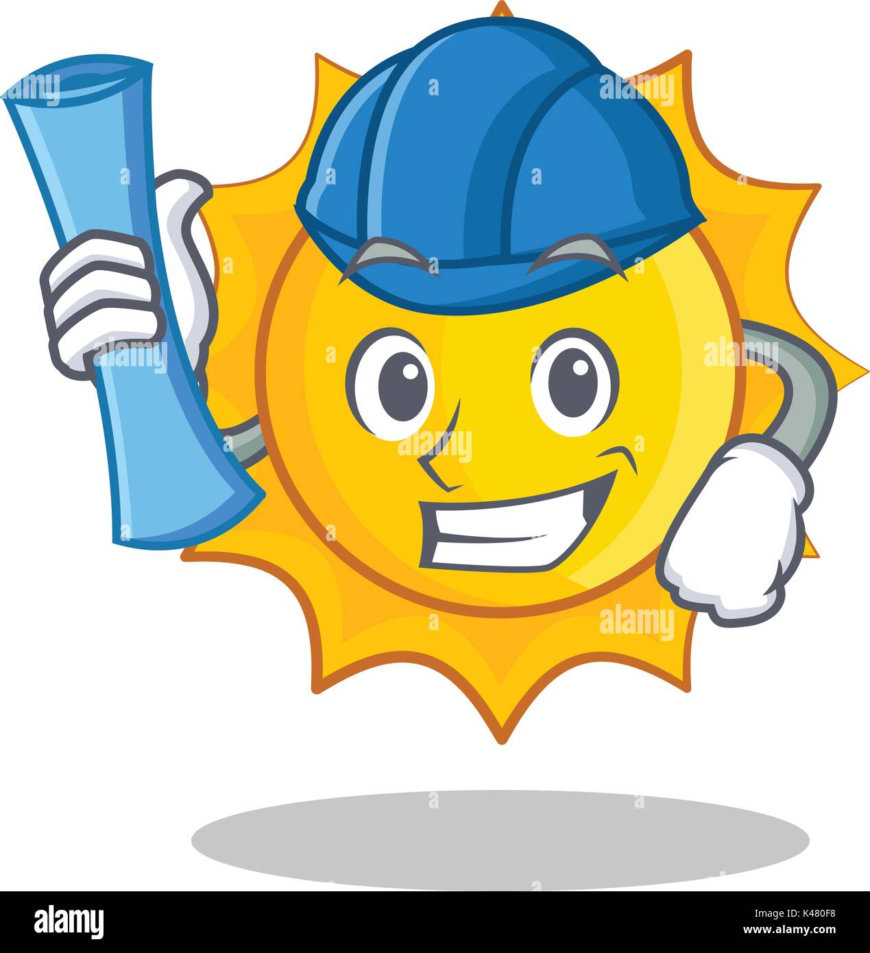 Architect cute sun character cartoon Stock Vector Image & Art - Alamy