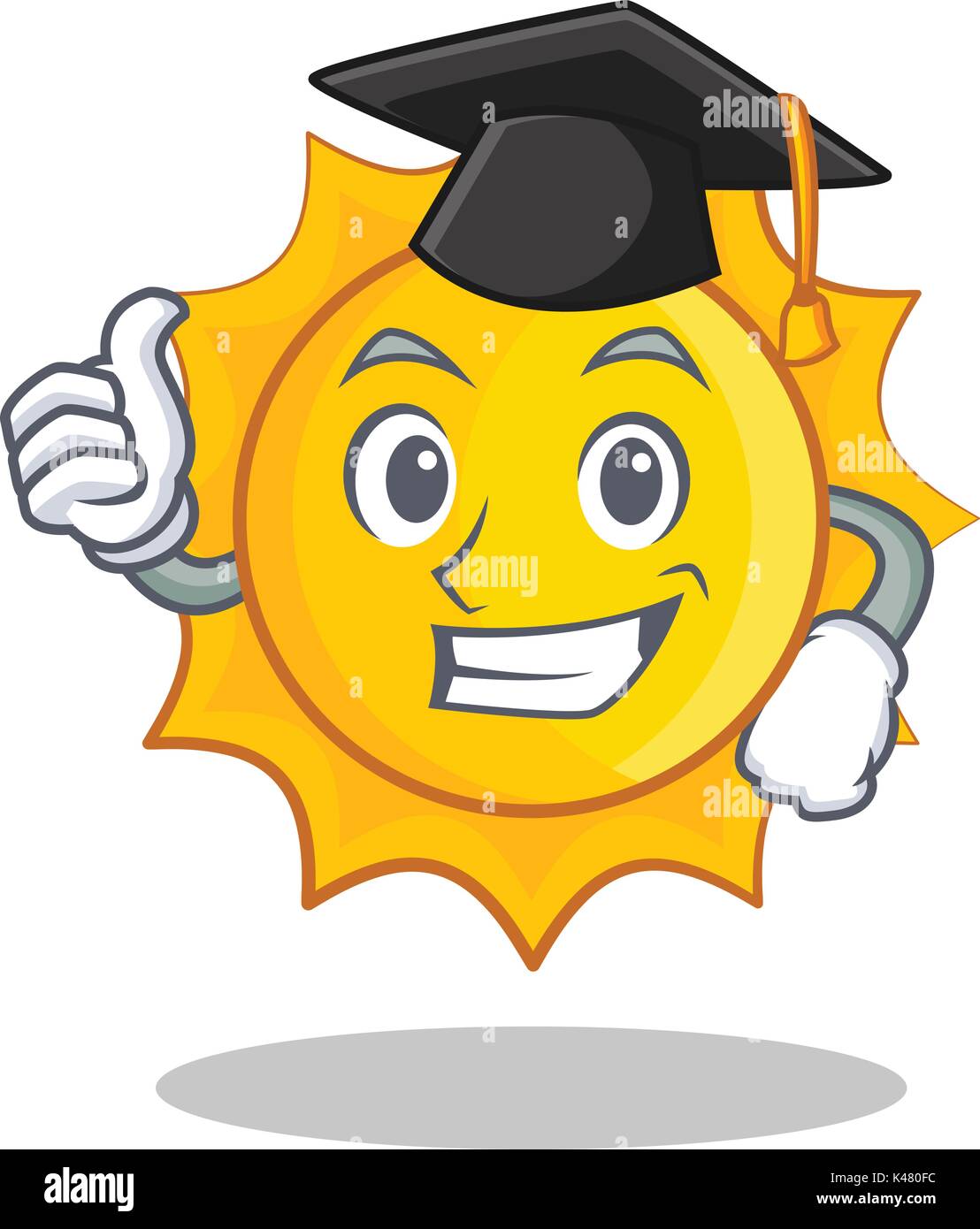 Graduation cute sun character cartoon Stock Vector Image & Art - Alamy