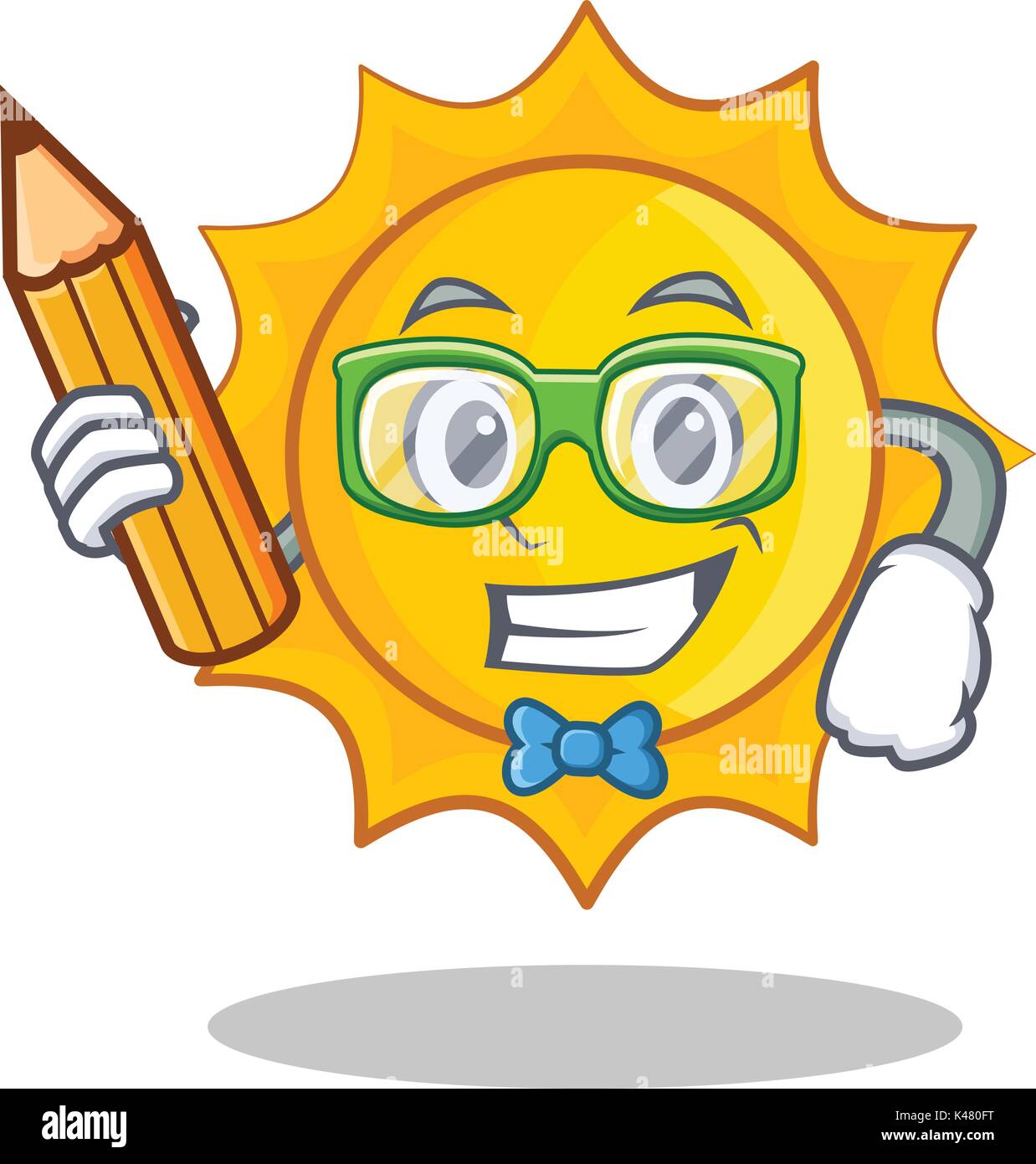 Student with box cute sun character cartoon Stock Vector Image & Art ...