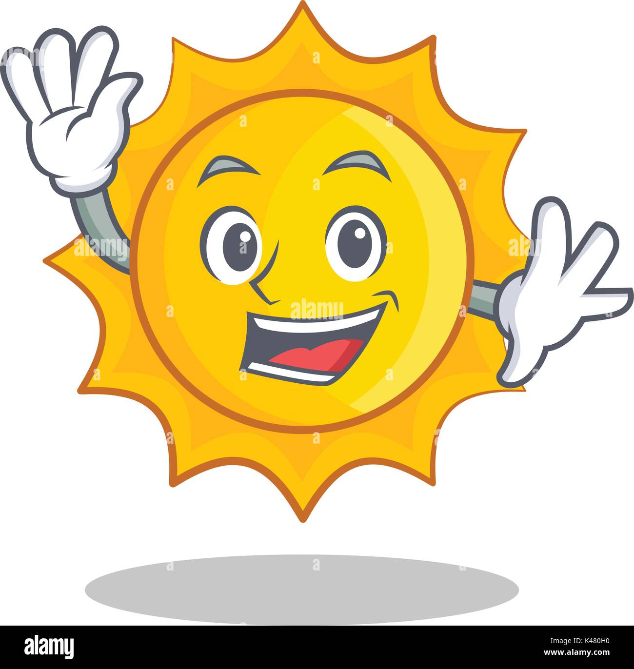 Waving cute sun character cartoon Stock Vector Image & Art - Alamy