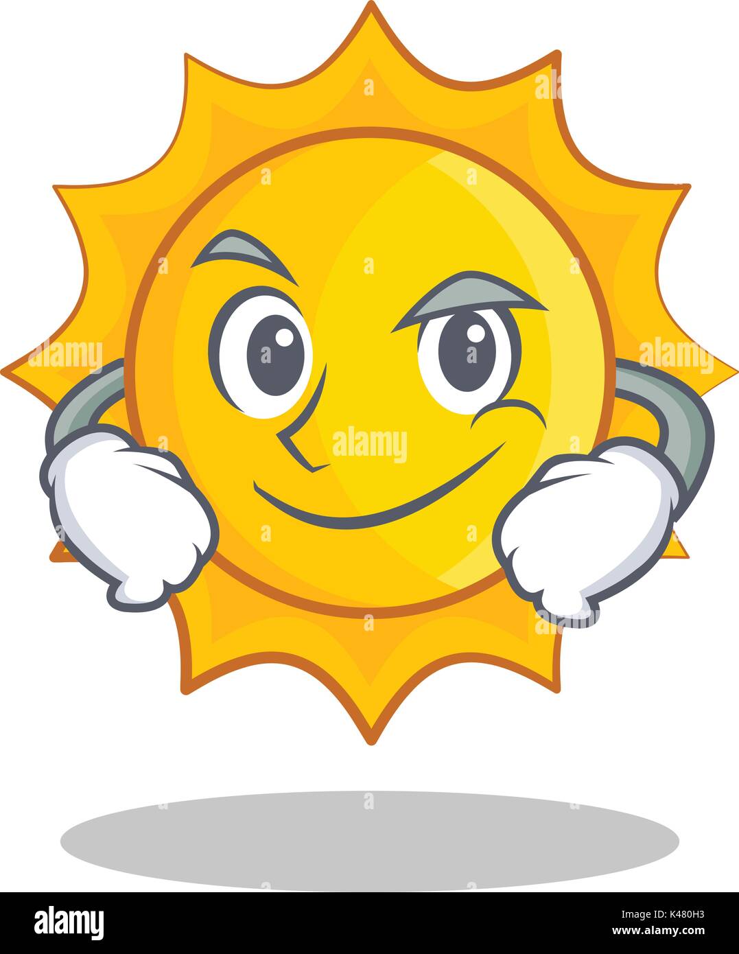 Smirking cute sun character cartoon Stock Vector Image & Art - Alamy