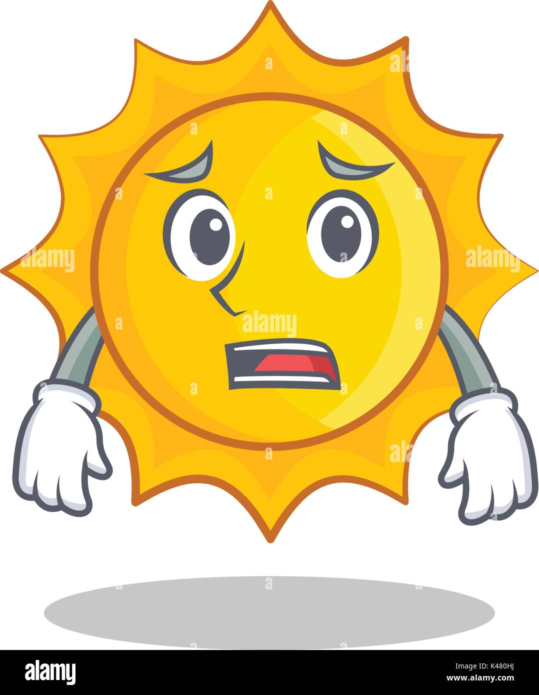 Afraid cute sun character cartoon Stock Vector Image & Art - Alamy