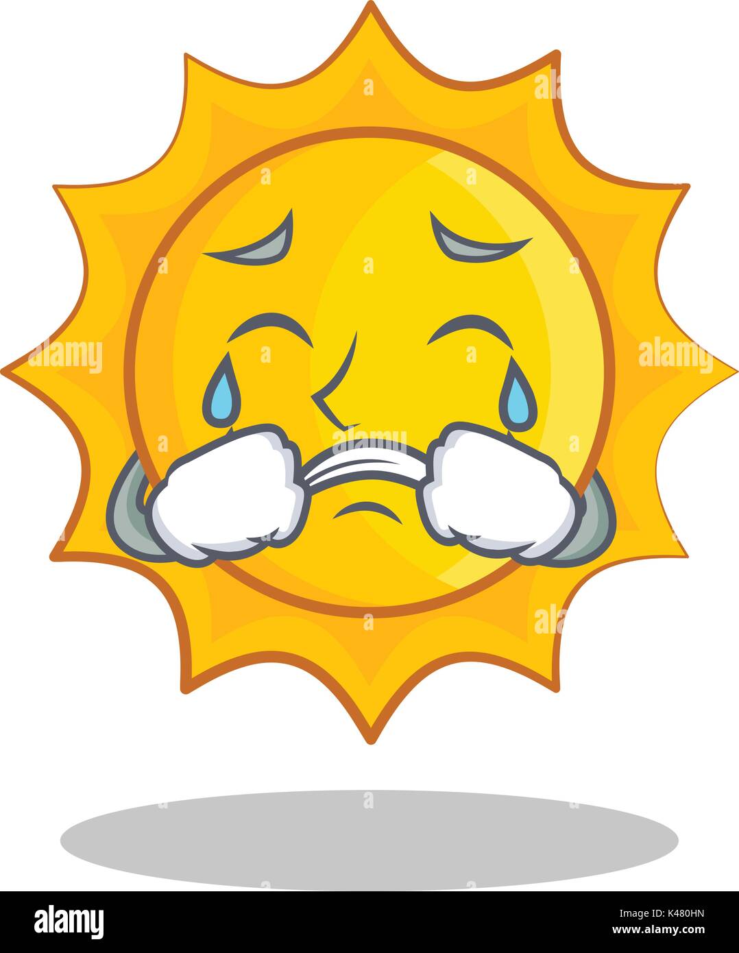 Crying cute sun character cartoon Stock Vector Image & Art - Alamy