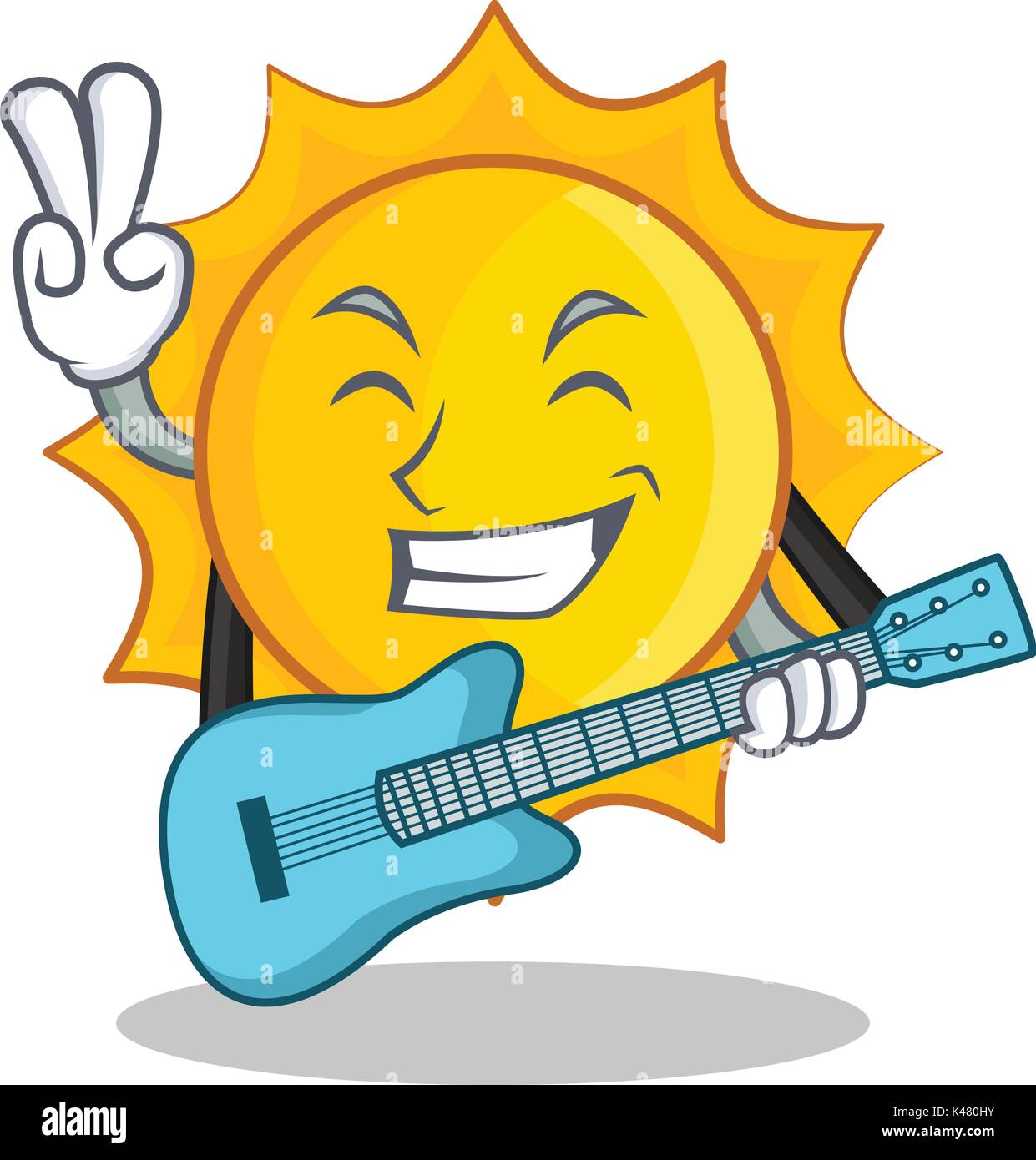 With guitar cute sun character cartoon Stock Vector Image & Art - Alamy