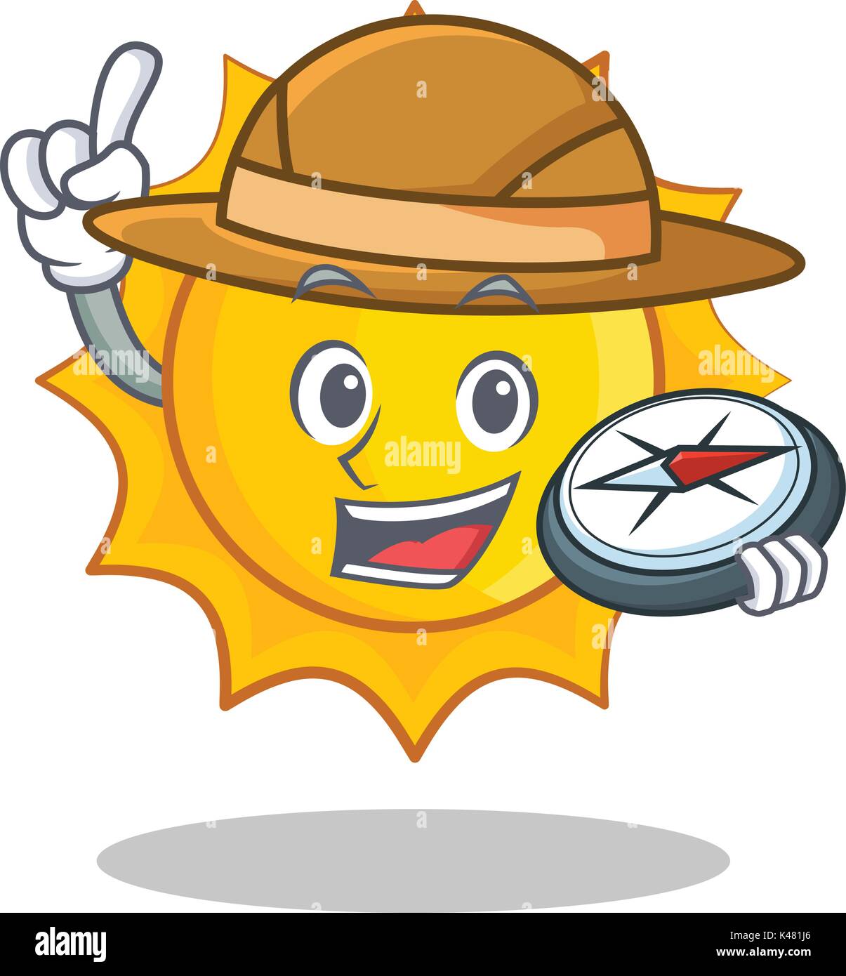 Explorer cute sun character cartoon Stock Vector Image & Art - Alamy