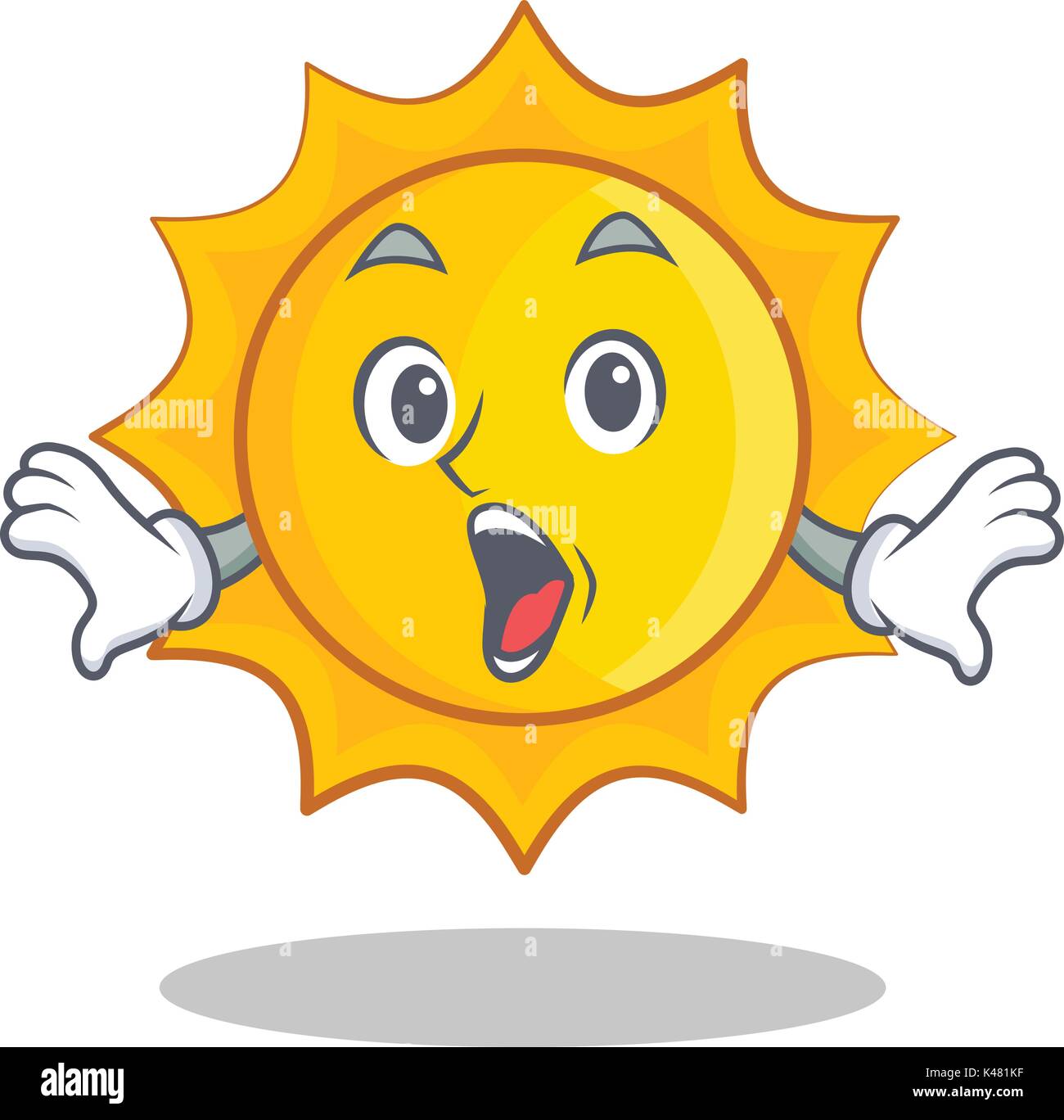 Surprised cute sun character cartoon Stock Vector Image & Art - Alamy