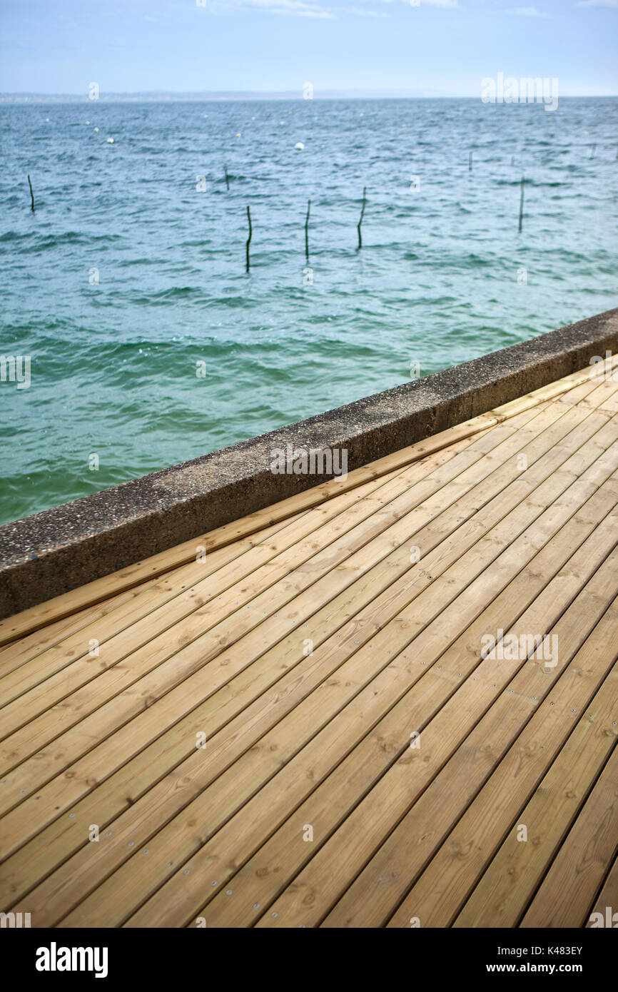 Wooden terrace facing the ocean near Bordeaux Stock Photo - Alamy