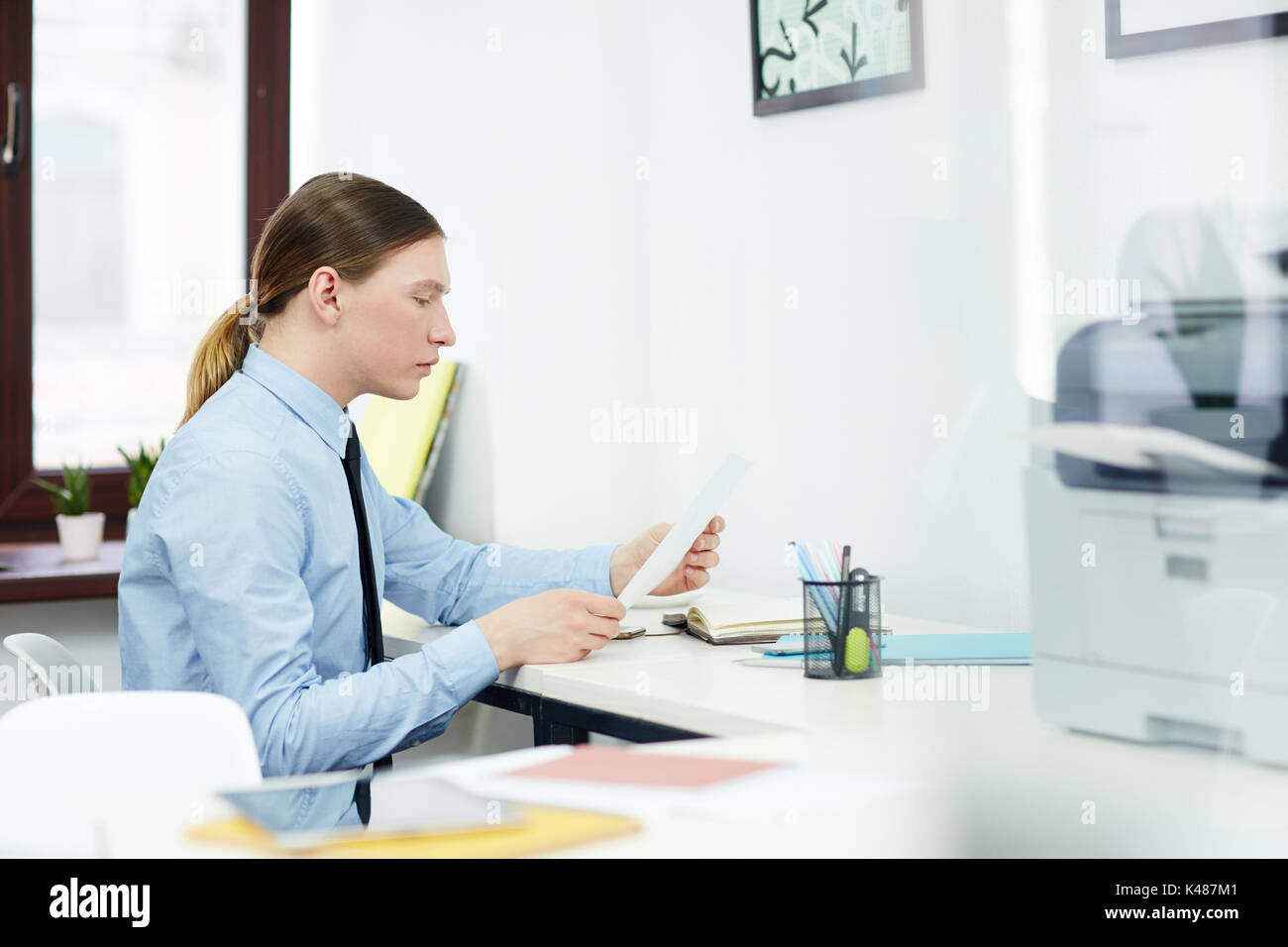 Banker at work Stock Photo - Alamy