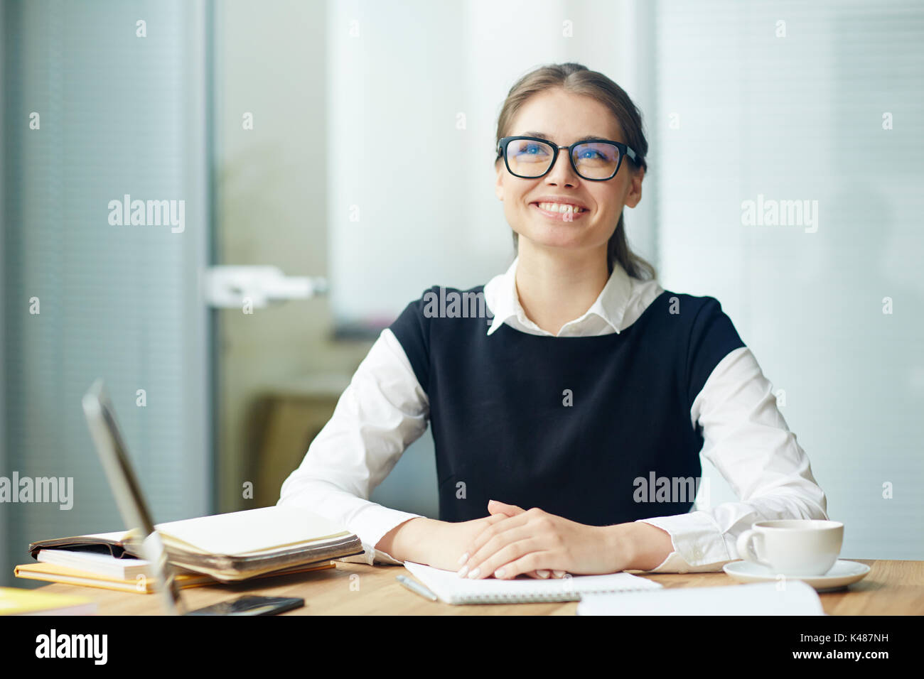Happy with job Stock Photo - Alamy