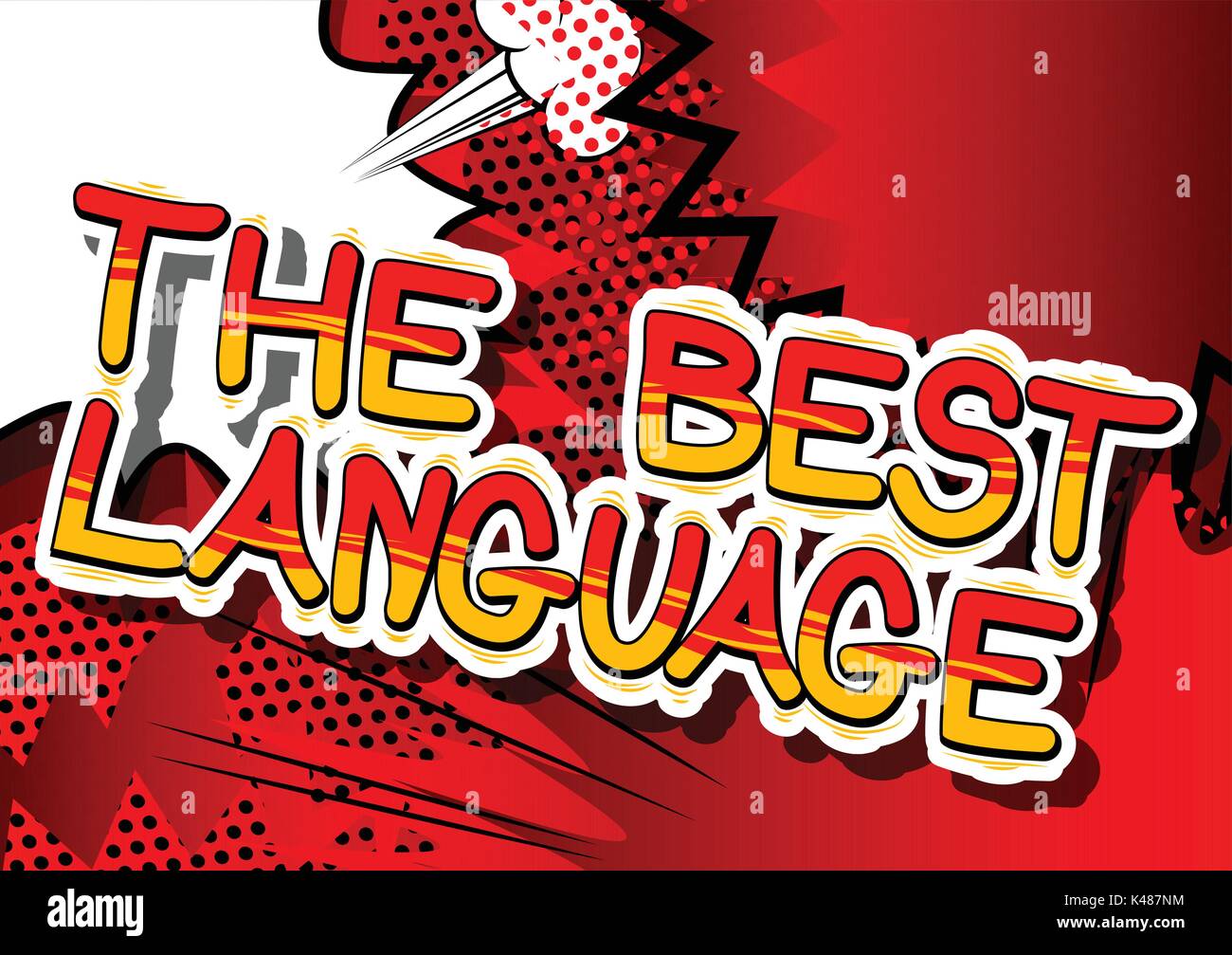 The Best Language - Comic book word on abstract background Stock Vector ...