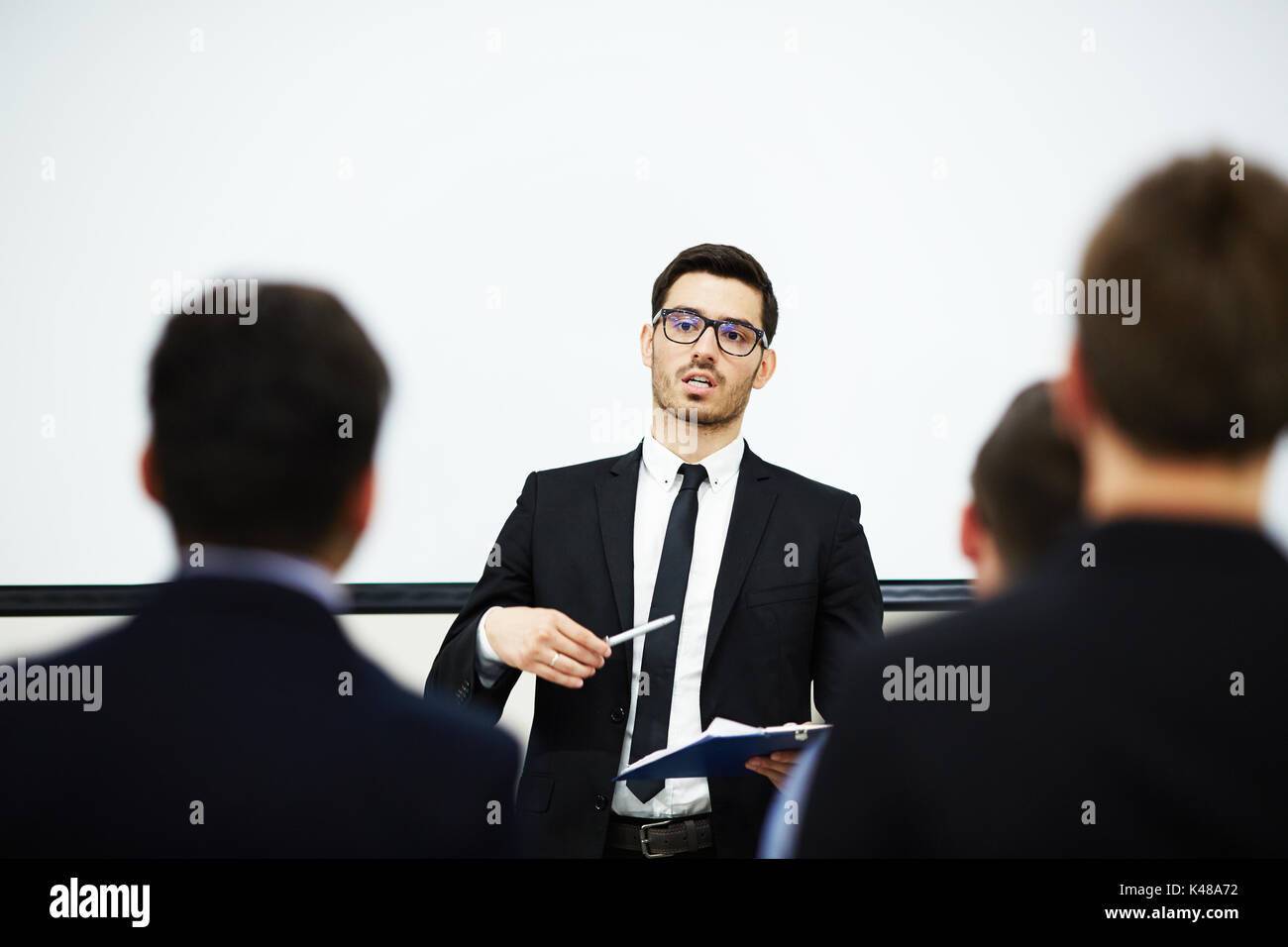 Speaking at conference Stock Photo - Alamy