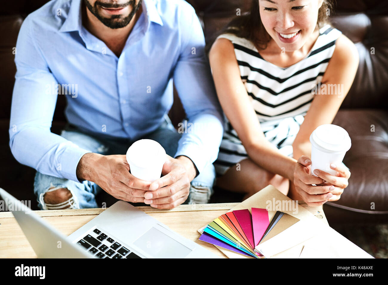 Taking Coffee Break Stock Photo - Alamy