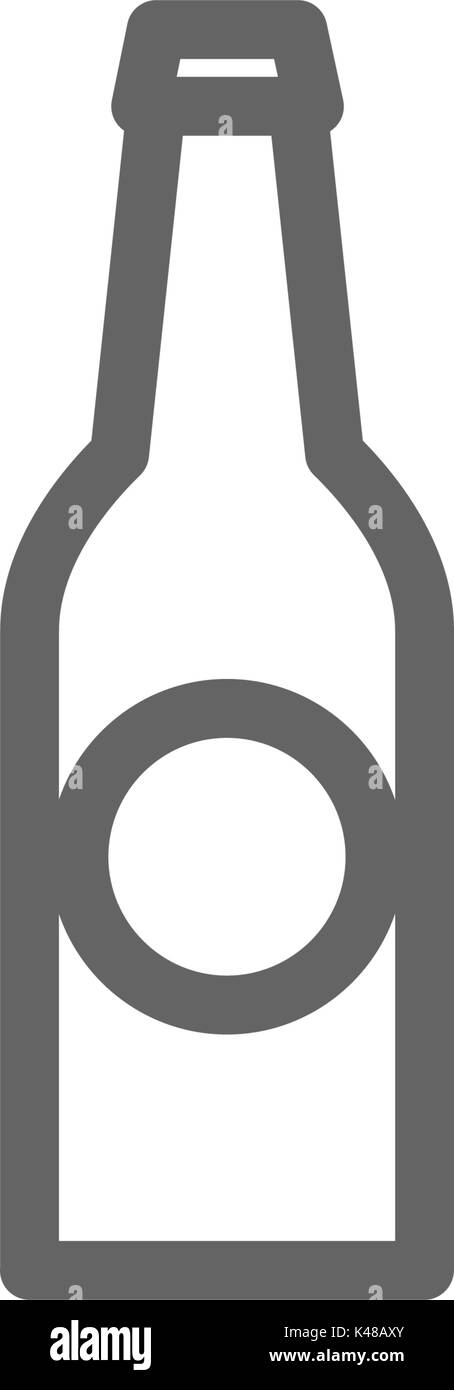 Simple beer bottle line icon. Symbol and sign vector illustration ...